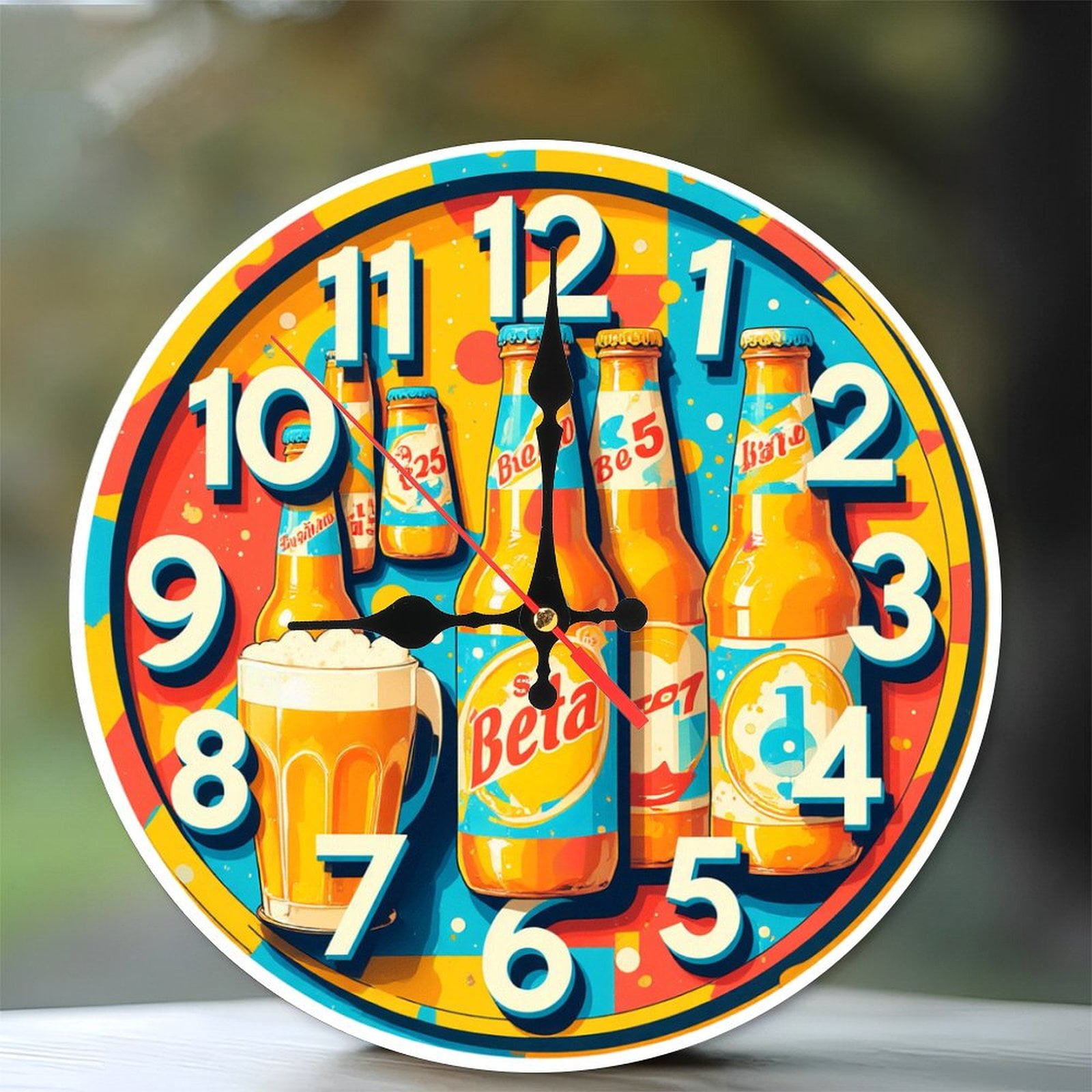 Vintage Beer Clock Wall Decor Bottle Art 10-Inch Silent Wooden Wall ...