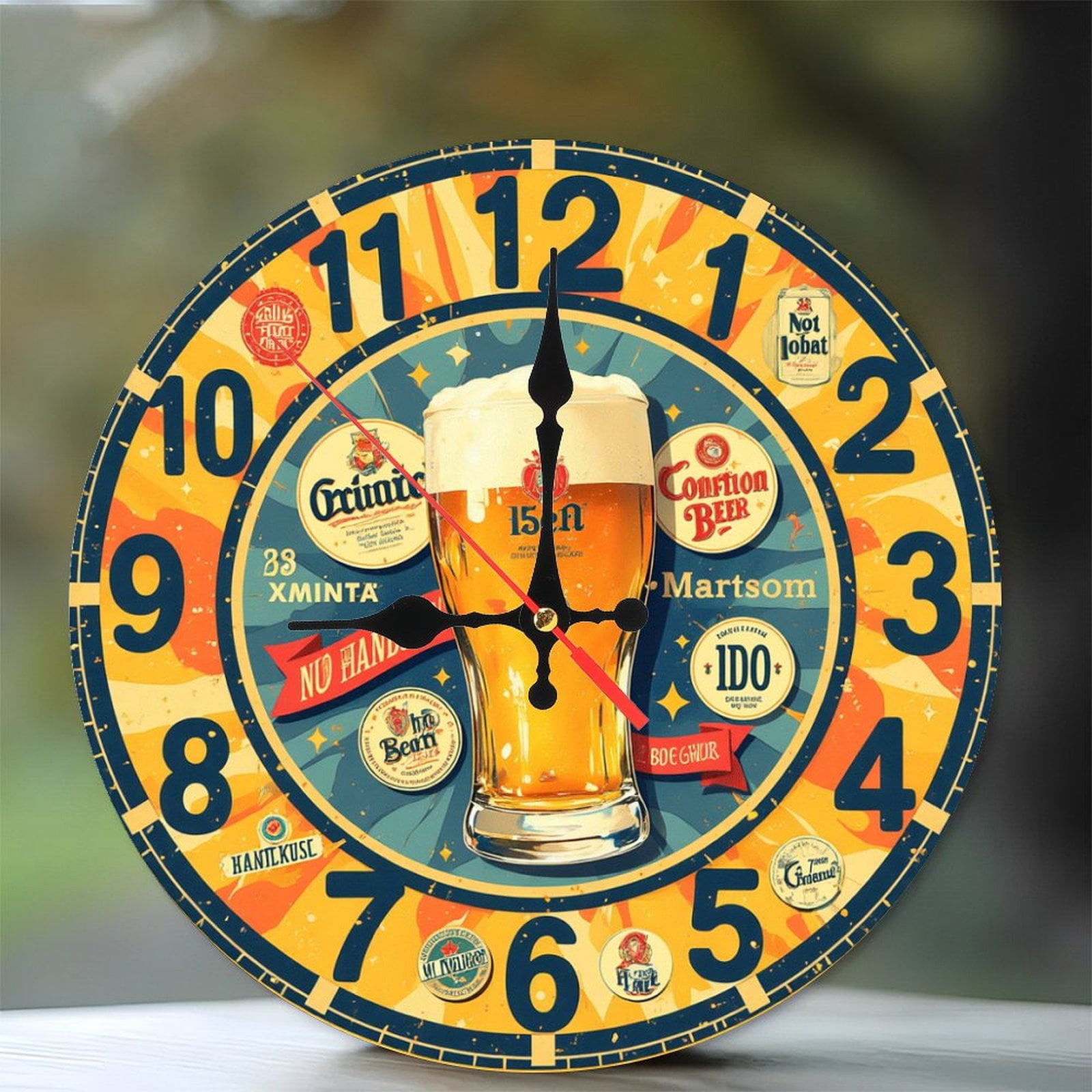 Vintage Beer Clock Wall Decor， Retro Brewery Pub Art 10-Inch Silent ...