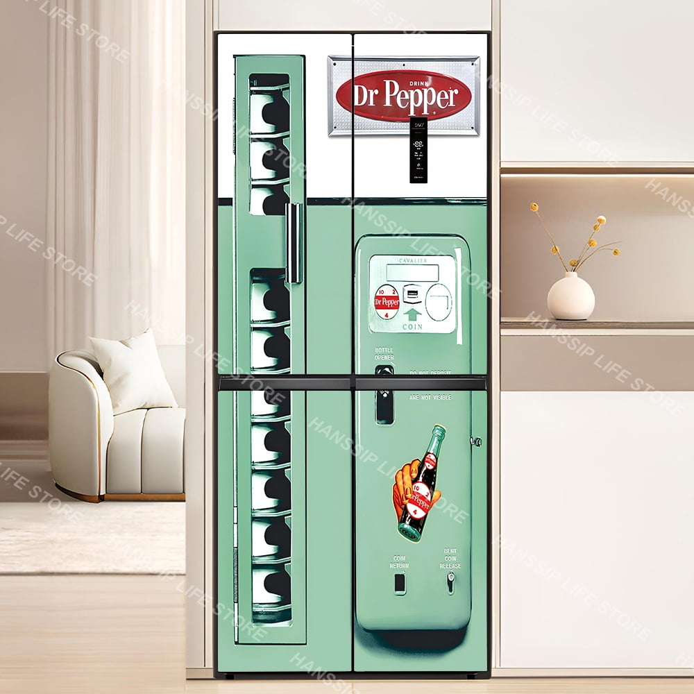 Vintage Beer Poster Refrigerator Door Sticker Waterproof PVC Kitchen ...