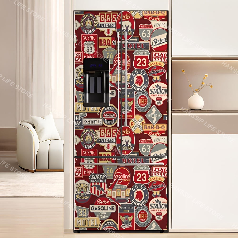 Vintage Beer Poster Refrigerator Door Sticker Waterproof PVC Kitchen ...