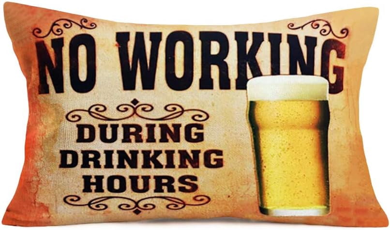 Vintage Beer Throw Pillow Covers 12x20 Inch Beer Mug with No Working ...