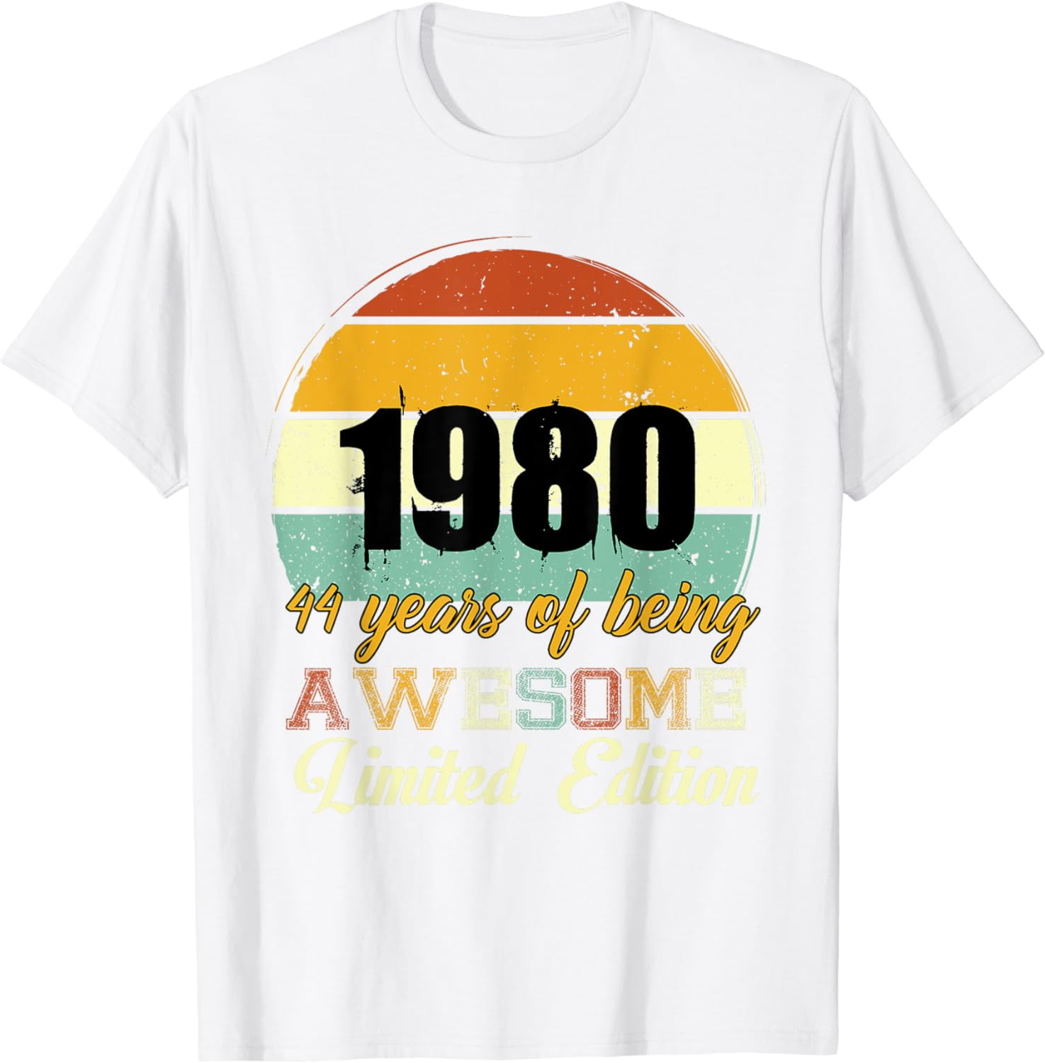Vintage Being Awesome 1980 44th Birthday Tee 44 Years Old T-Shirt ...