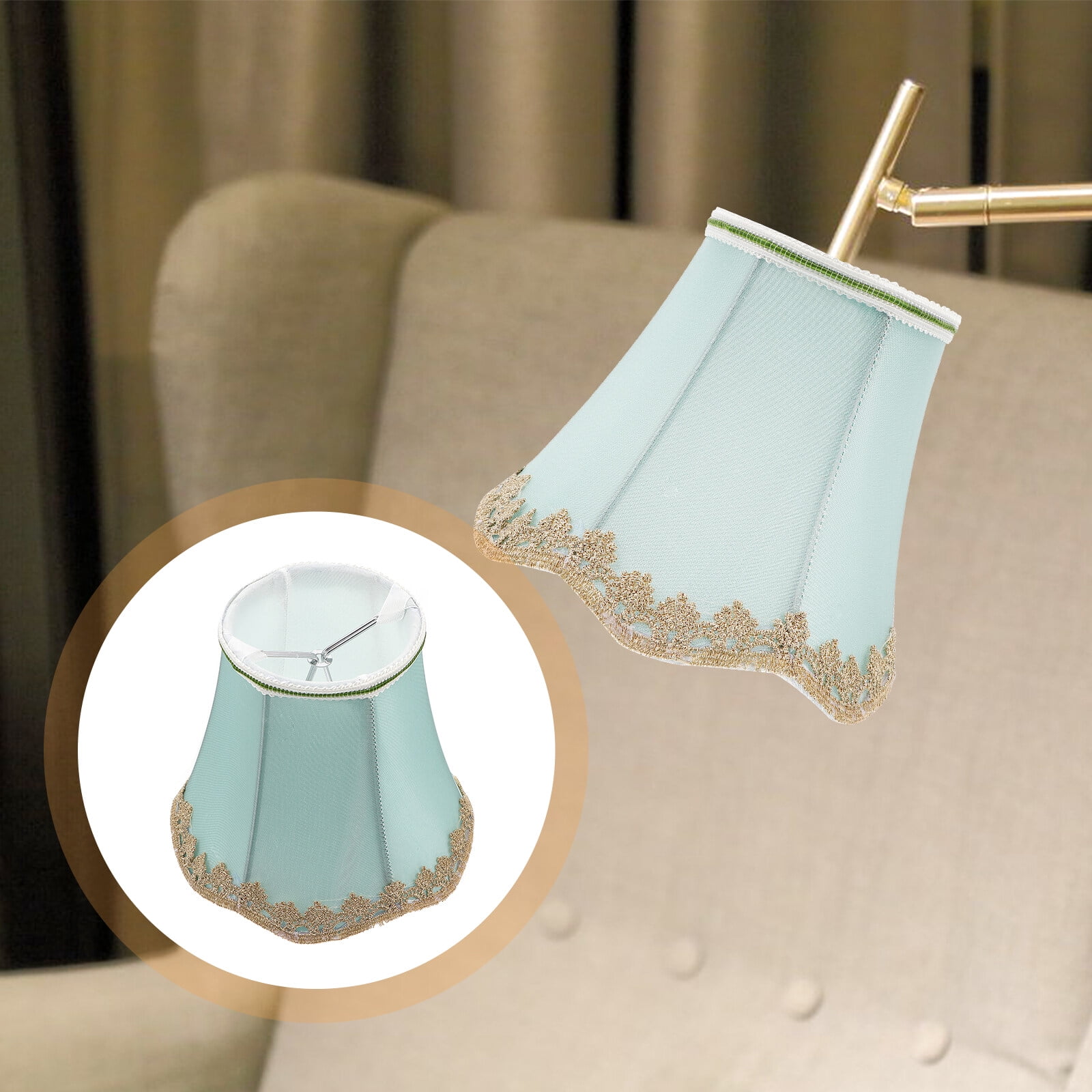 Vintage Bell Clip On Lampshade: Fabric Lamp Cover Chandelier Lamp ...