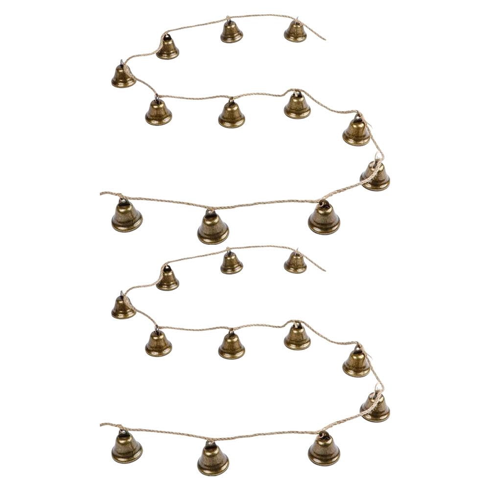 Vintage Bell Lanyard, Vintage Cow Bells Garland Gold Metal Bells with ...