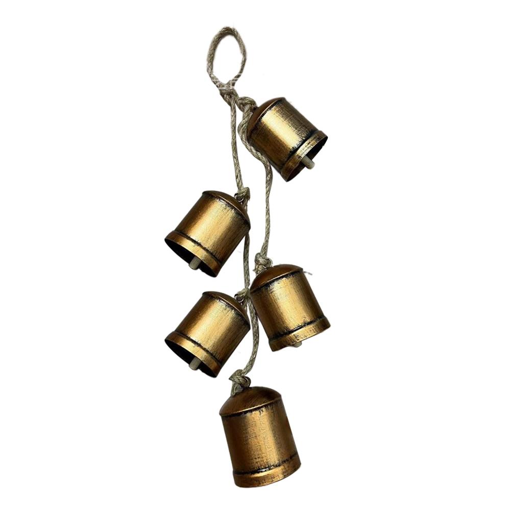 Vintage Bells,Lucky Bells Decor with 5 Bells on Jute Hanging Rope ...