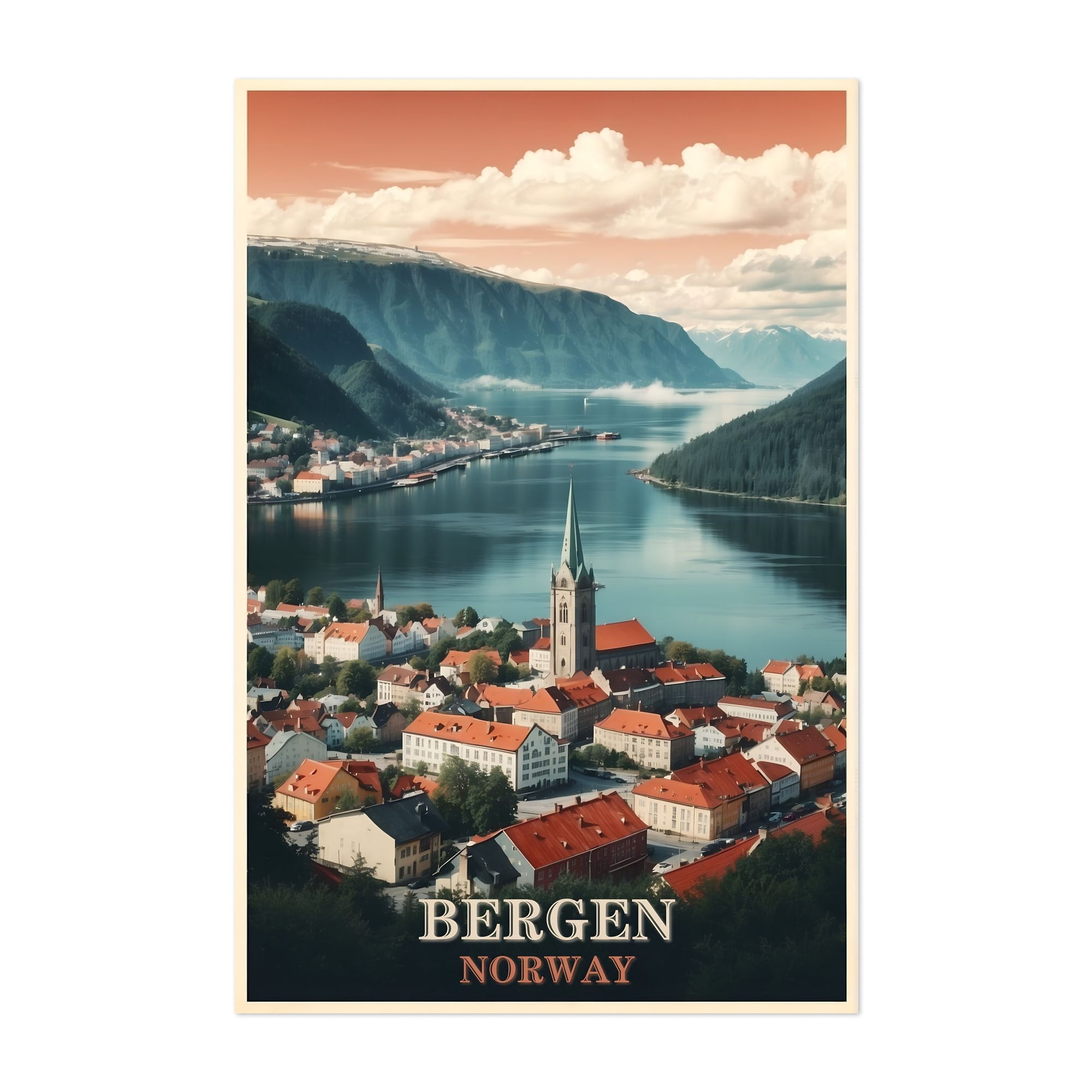 Vintage Bergen Illustrations: Captivating Norwegian Charm - Bergen ...