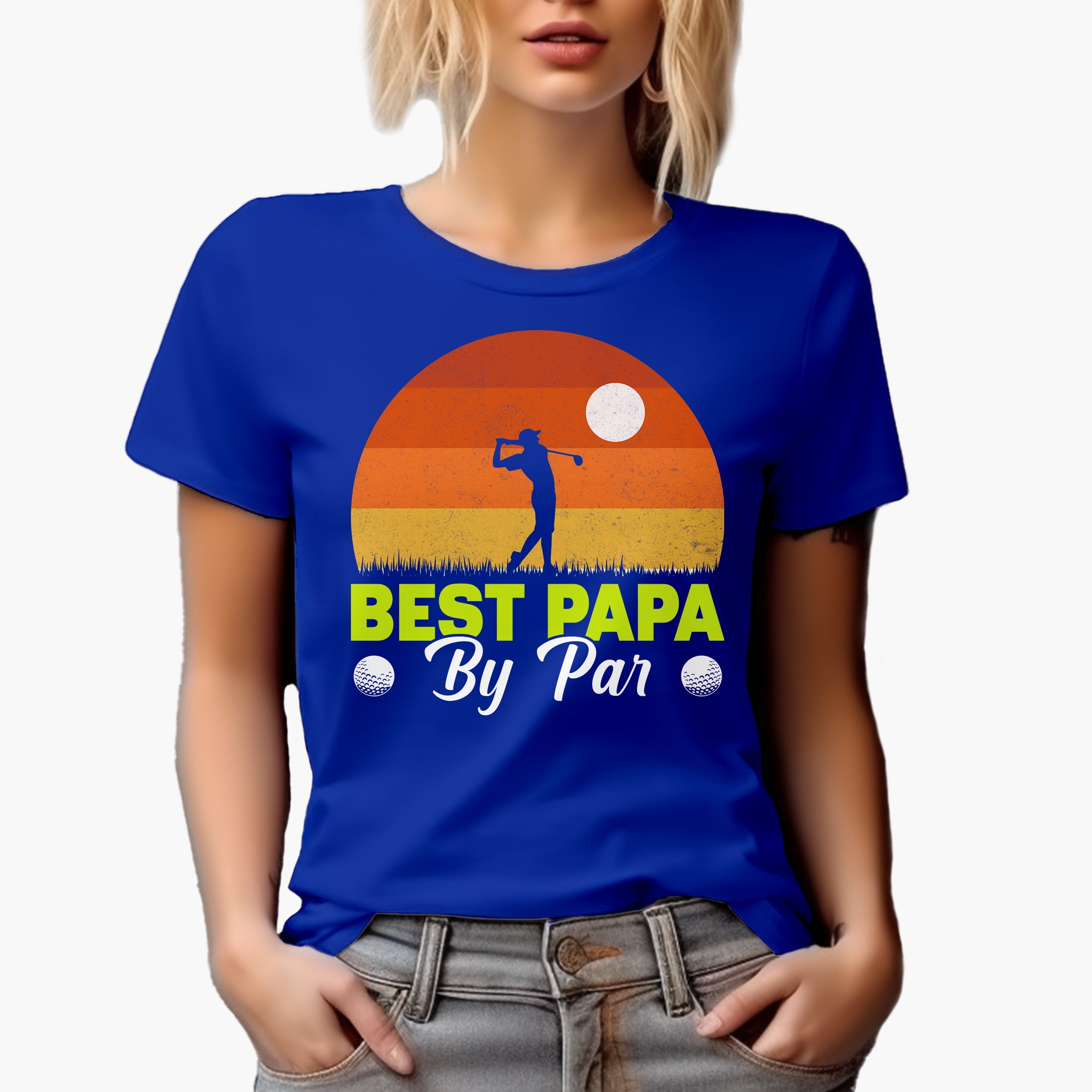 Vintage Best Papa by Par Pun with a Swinging Golf Player, Golfing or ...