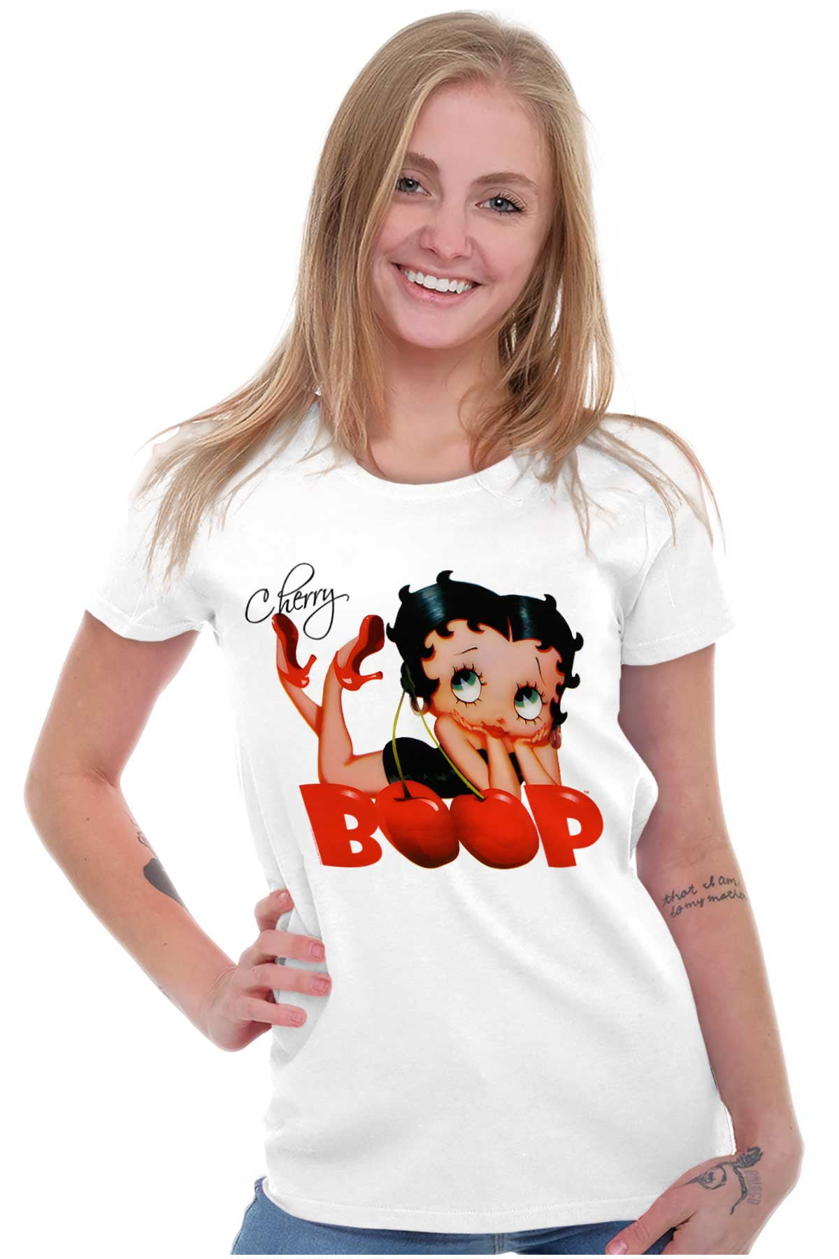 Vintage Betty Boop Cartoon Cherry Women's Plus Size Shirt Brisco Brands ...