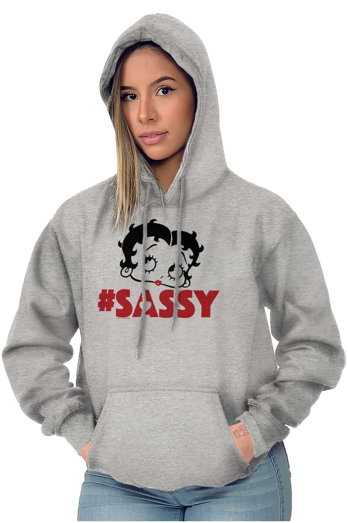 Vintage Betty Boop Hashtag Sassy Hoodie Sweatshirt Women Brisco Brands ...