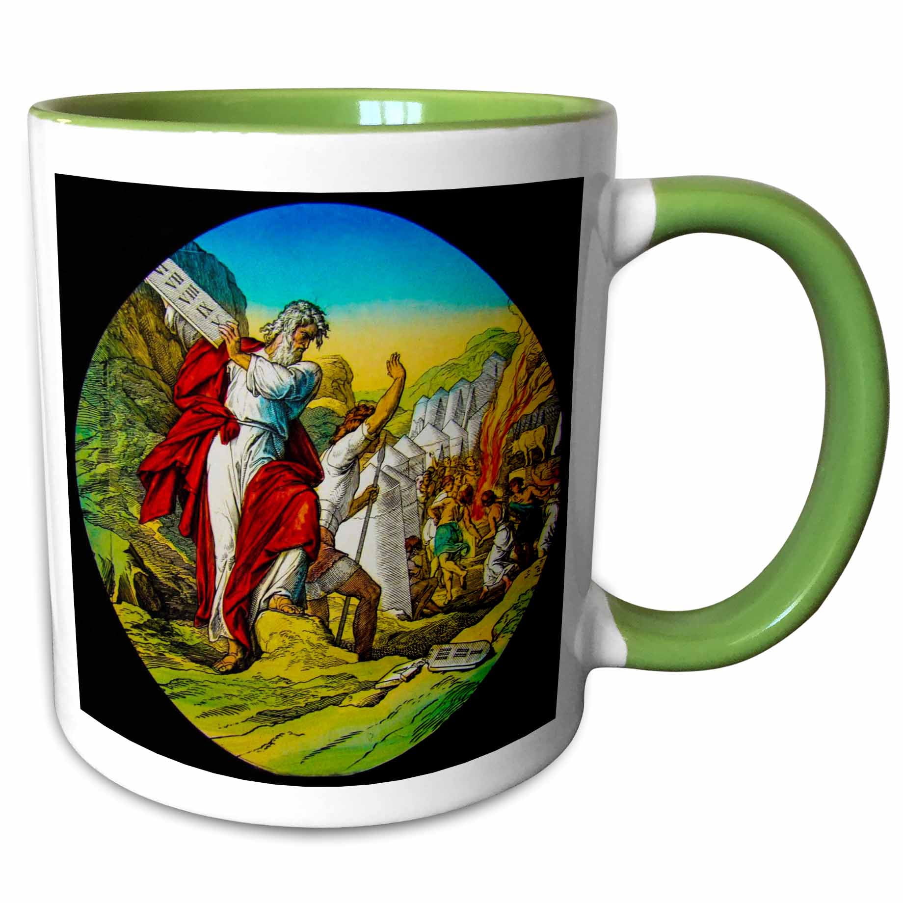 Vintage Bible Story Moses Smashes the Ten Commandments Golden Calf 11oz ...