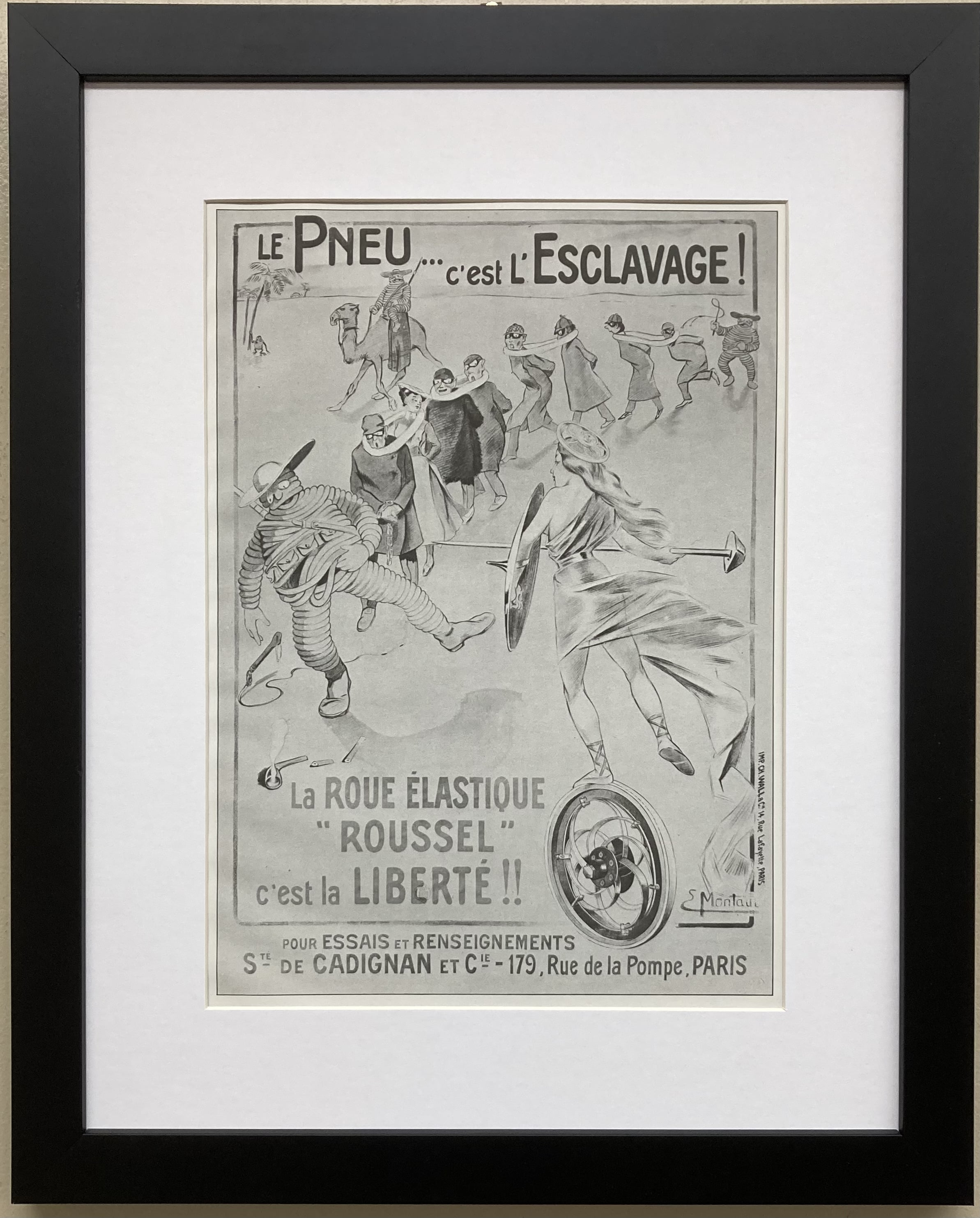Vintage Bicycle Poster "Roussel Wheels" (1897) Framed Art Generic ...