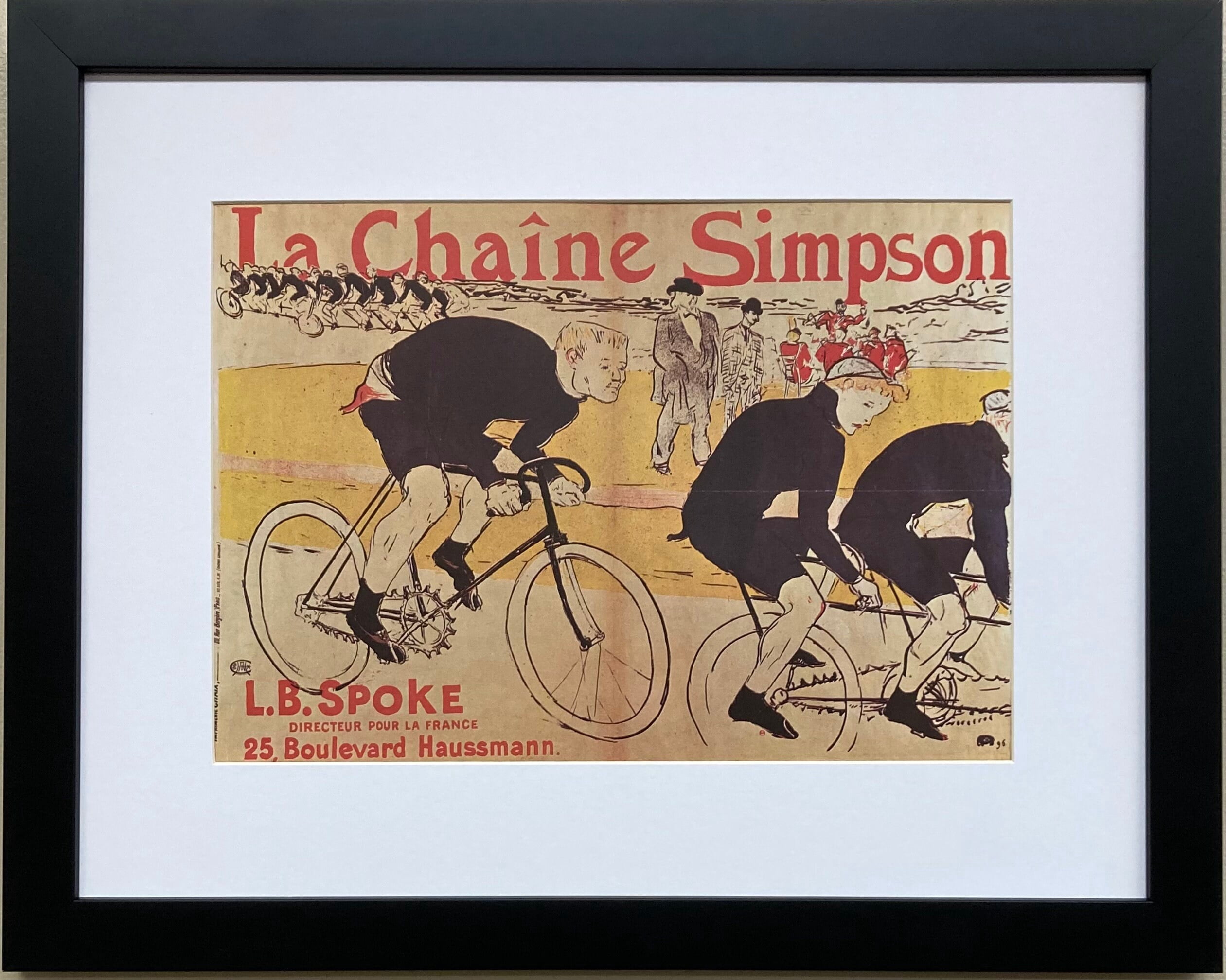 Vintage Bicycle Poster "Simpson Chains" (1896) Framed Art Generic ...