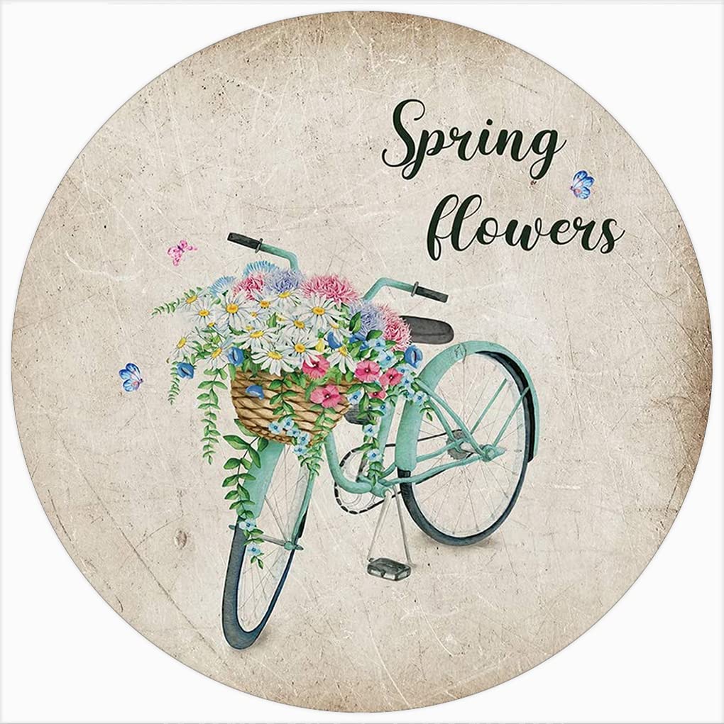 Vintage Bicycle Spring Flower Wall Decor Wall Decor Wreath Sign Country ...