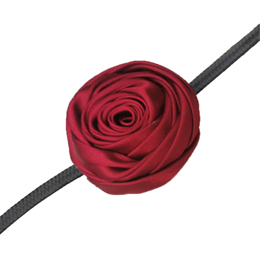 Vintage Big Rose Flower Choker Necklace Clavicle Chain Fabric Necklaces ...