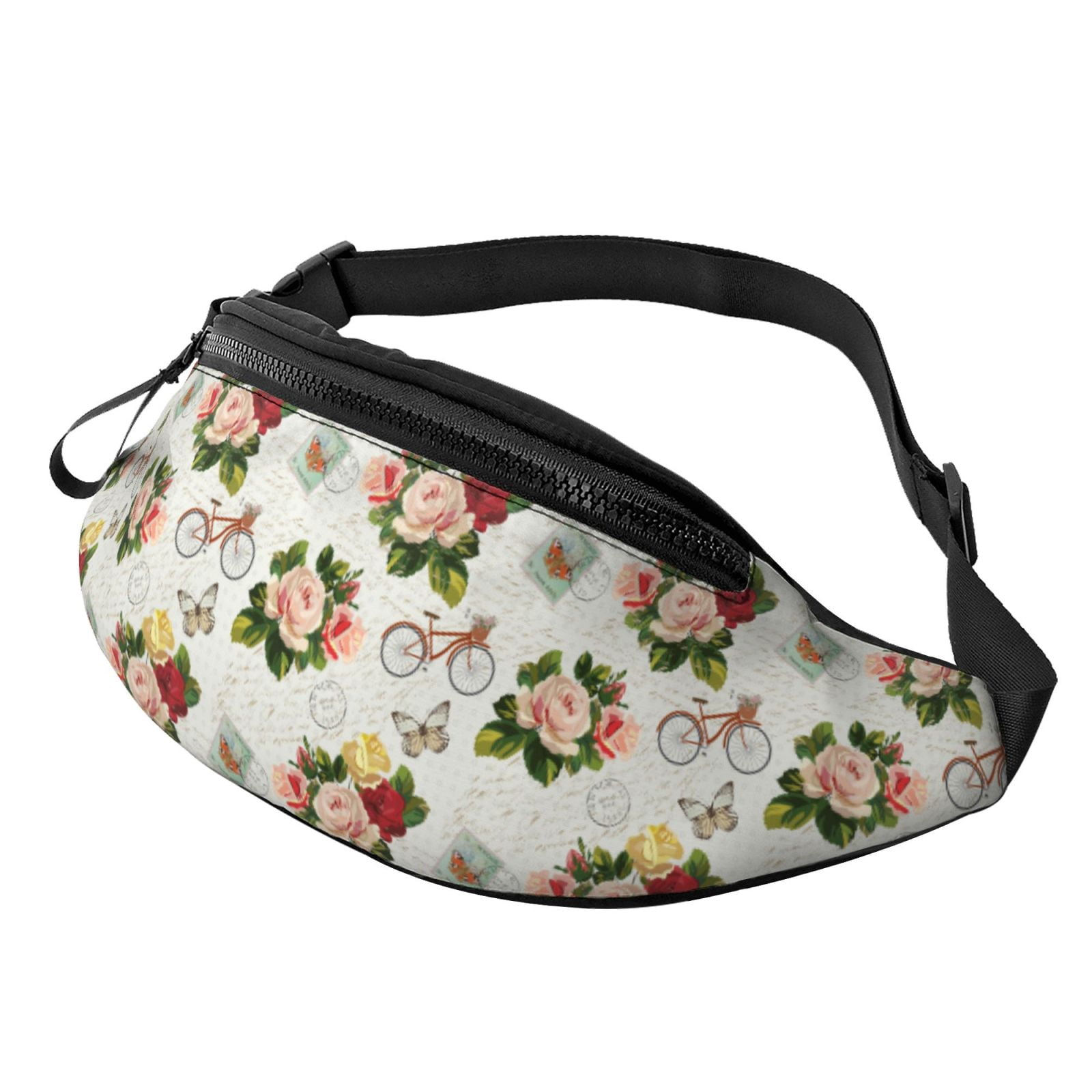 Vintage Bike Flower Butterfly Fanny Packs Waist Bag Crossbody Bags for ...