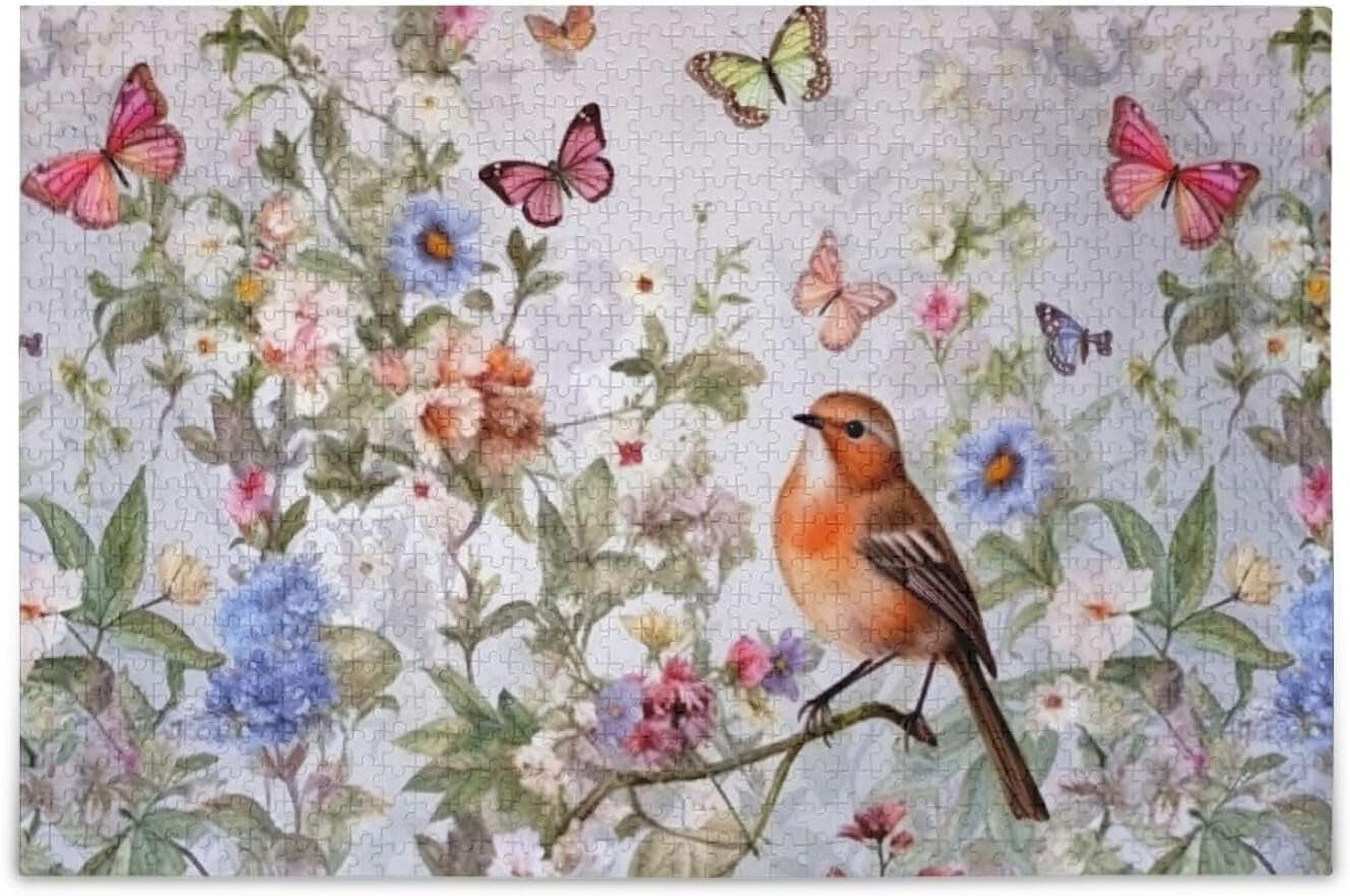 Vintage Bird Flowers Jigsaw Puzzles 500 PiecesPuzzles for Adults Family ...