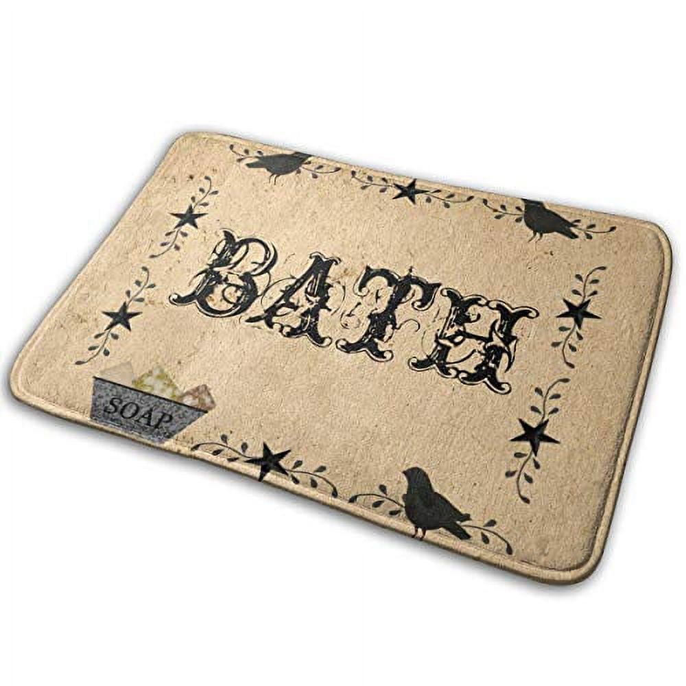 Vintage Bird Primitive Bath Soap Bath Rug Floor Mat Welcome Mat Bath ...