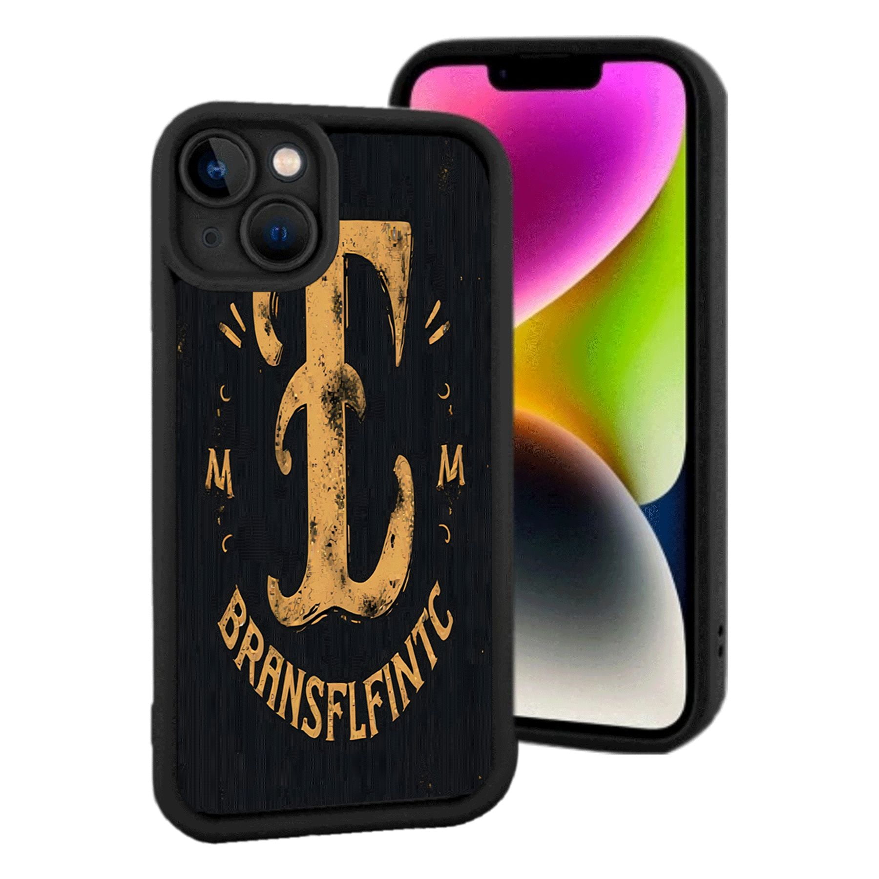 Vintage Black & Gold Letter Design iPhone 15 Case - Lightweight ...