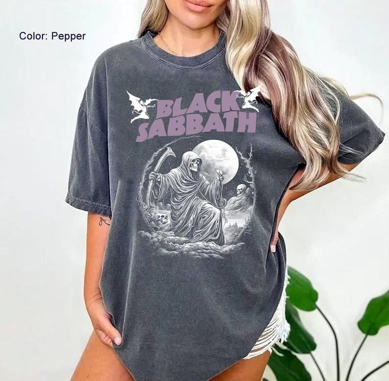 Vintage Black Sabbath Rock Band Tshirt, Grim Reaper 90s Graphic Tee ...