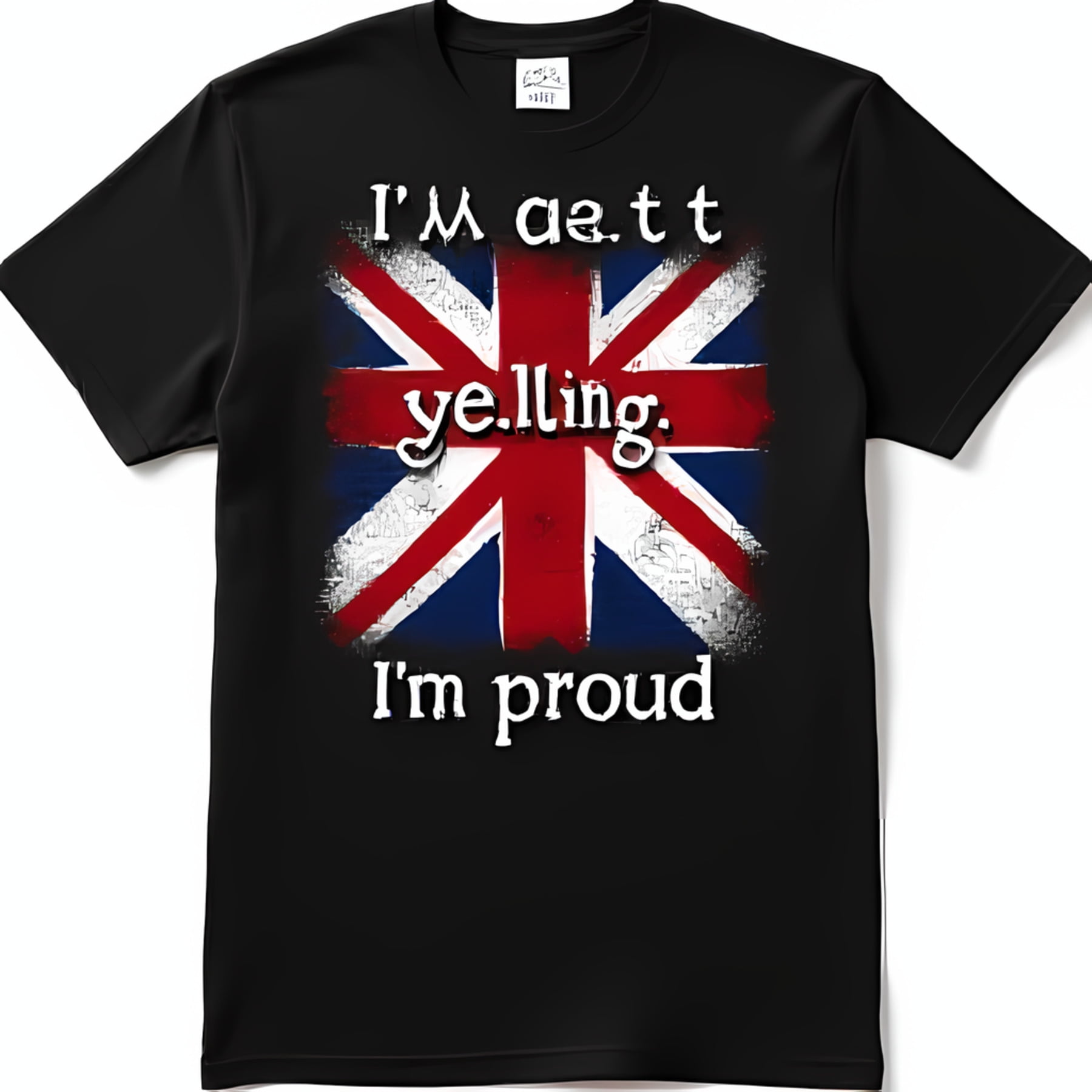 Vintage Black T-Shirt I m a tt Yelling I m Proud Graphic Tee - Walmart.com
