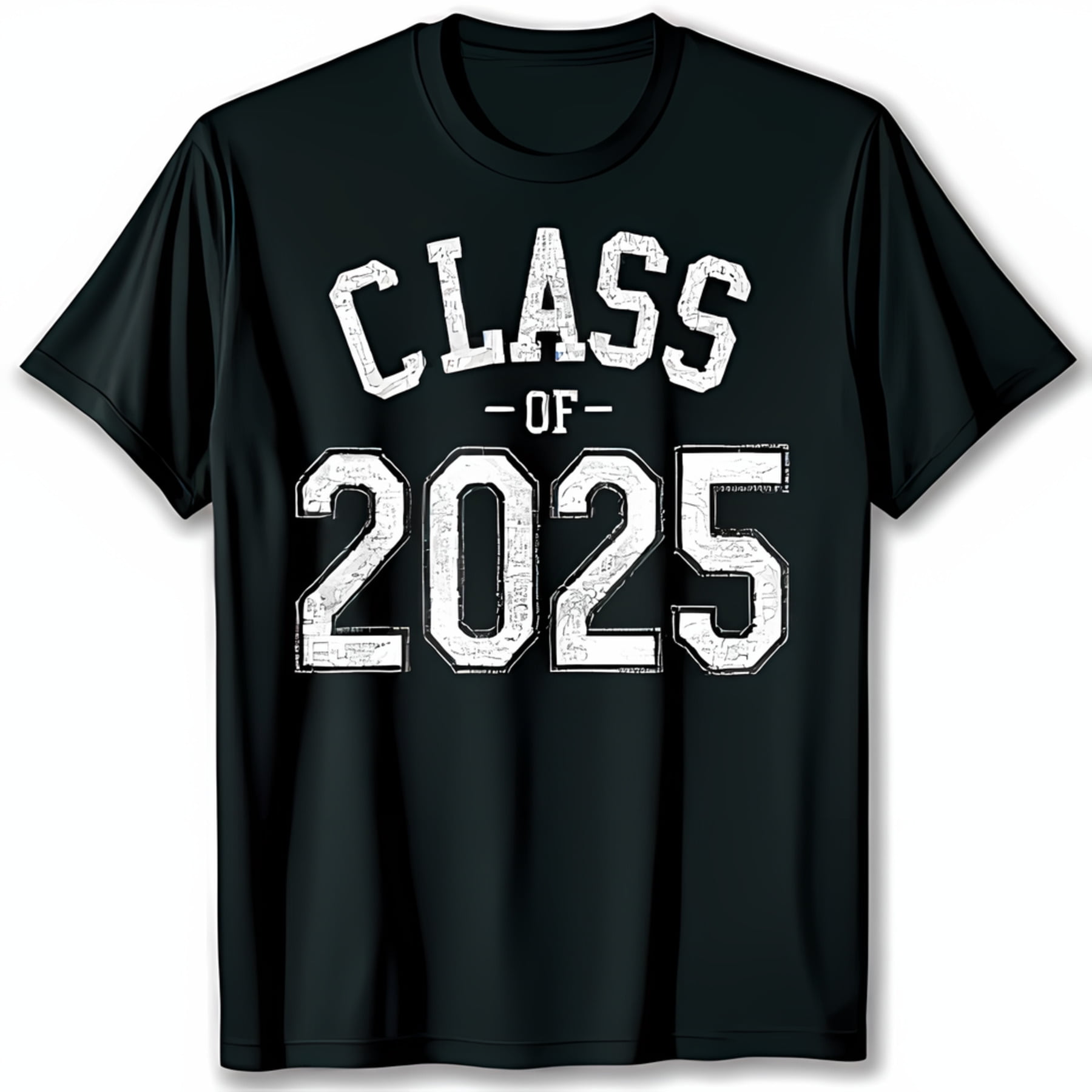 Vintage Black T-Shirt with Bold Class of 2025 Design Graduation Tee ...