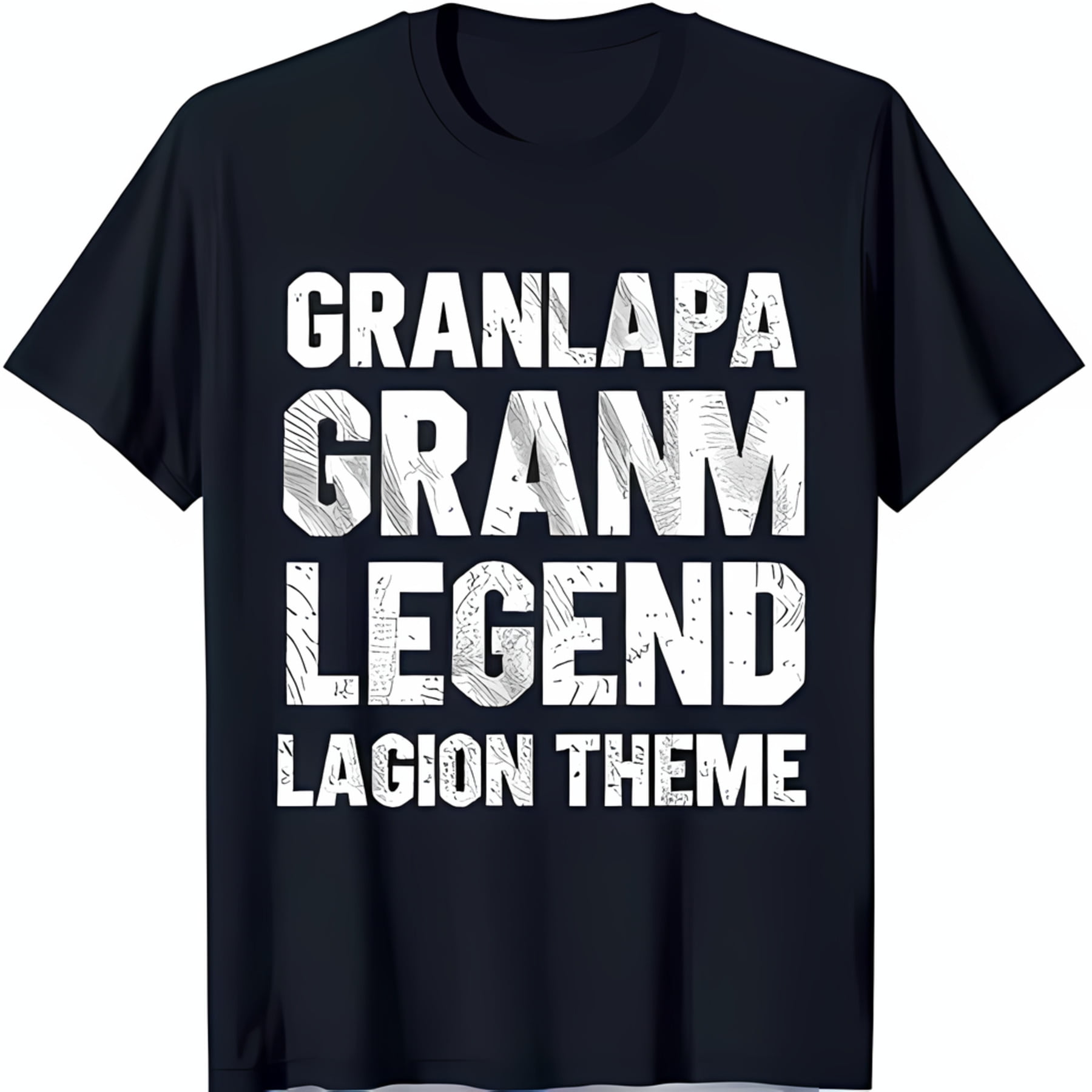 Vintage Black T-Shirt with Bold White Graphic Design Granlapa Gram ...