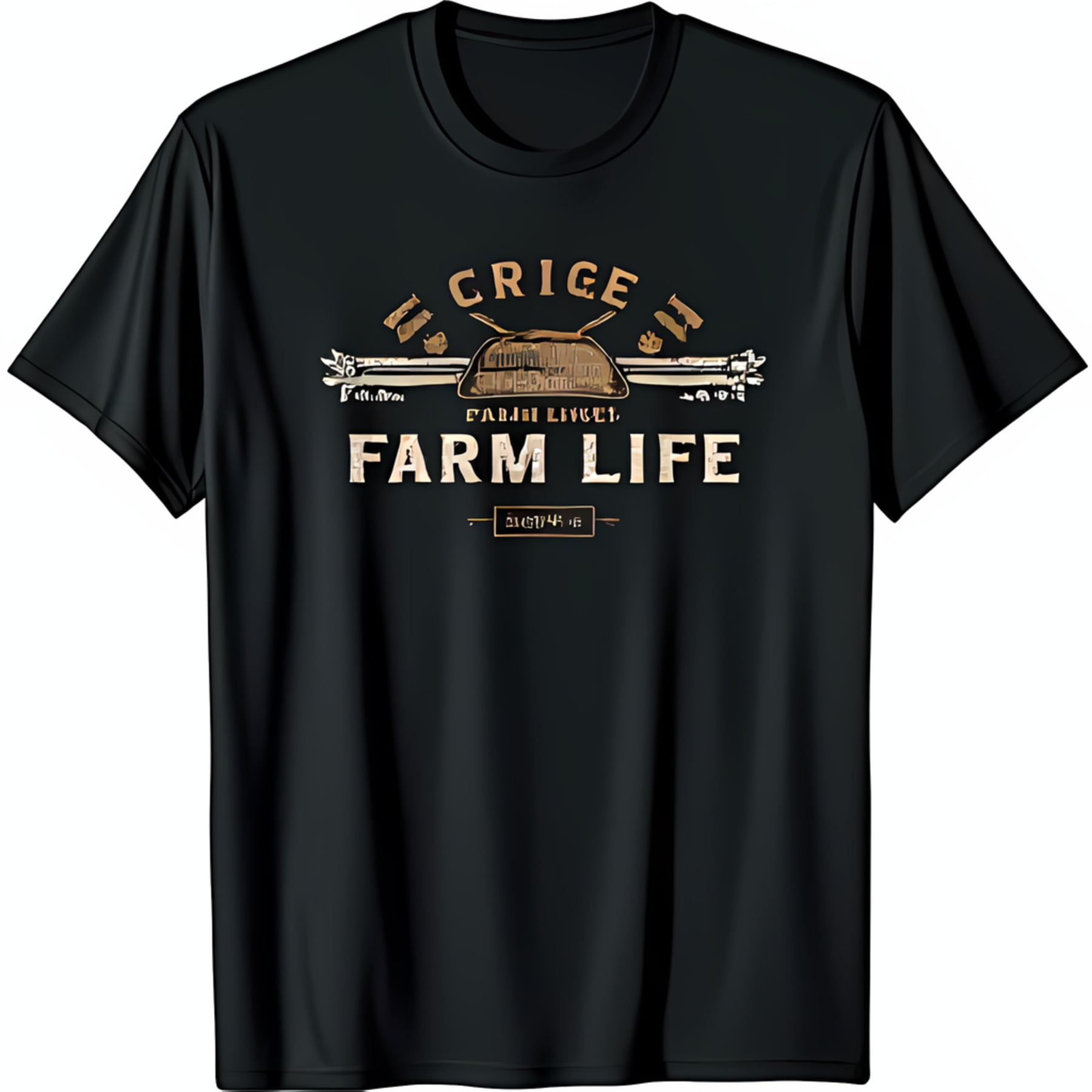 Vintage Black T-Shirt with CRIGE FARM LIFE Graphic & Barn Design ...
