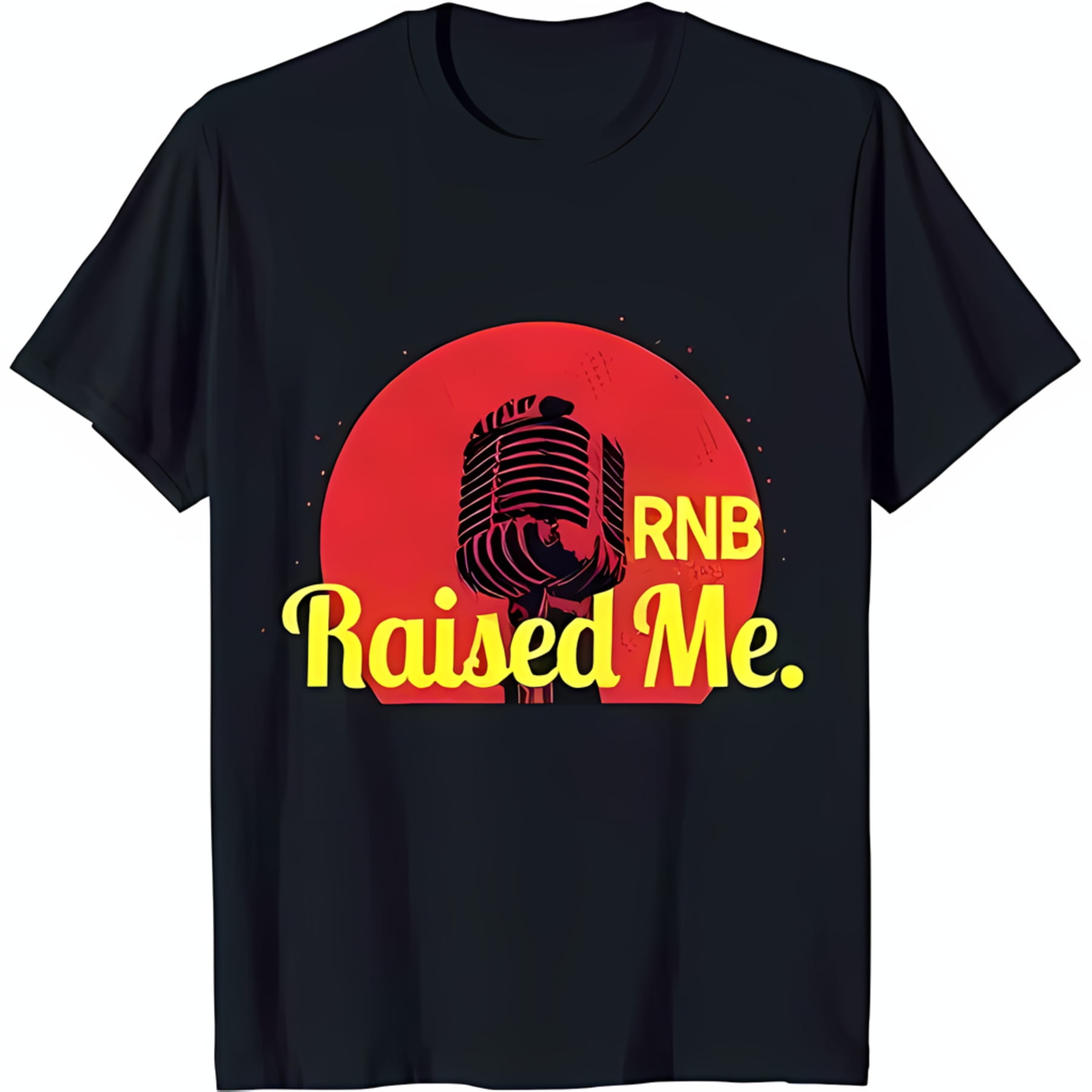 Vintage Black T-Shirt with Retro & 'RNB Raised Me' Graphic - Walmart.com
