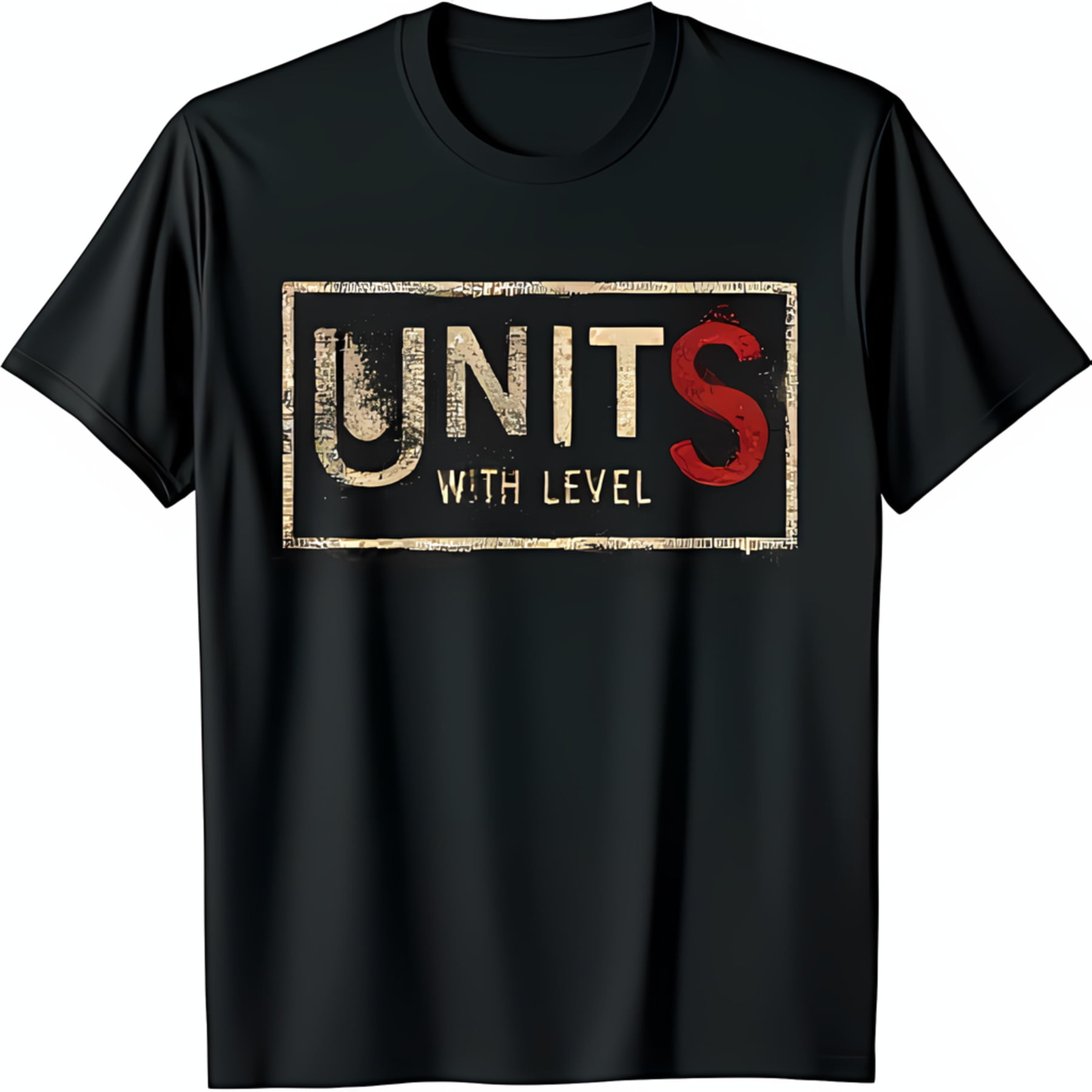 Vintage Black T-Shirt with UNITS Graphic and Red Highlighted S WITH ...