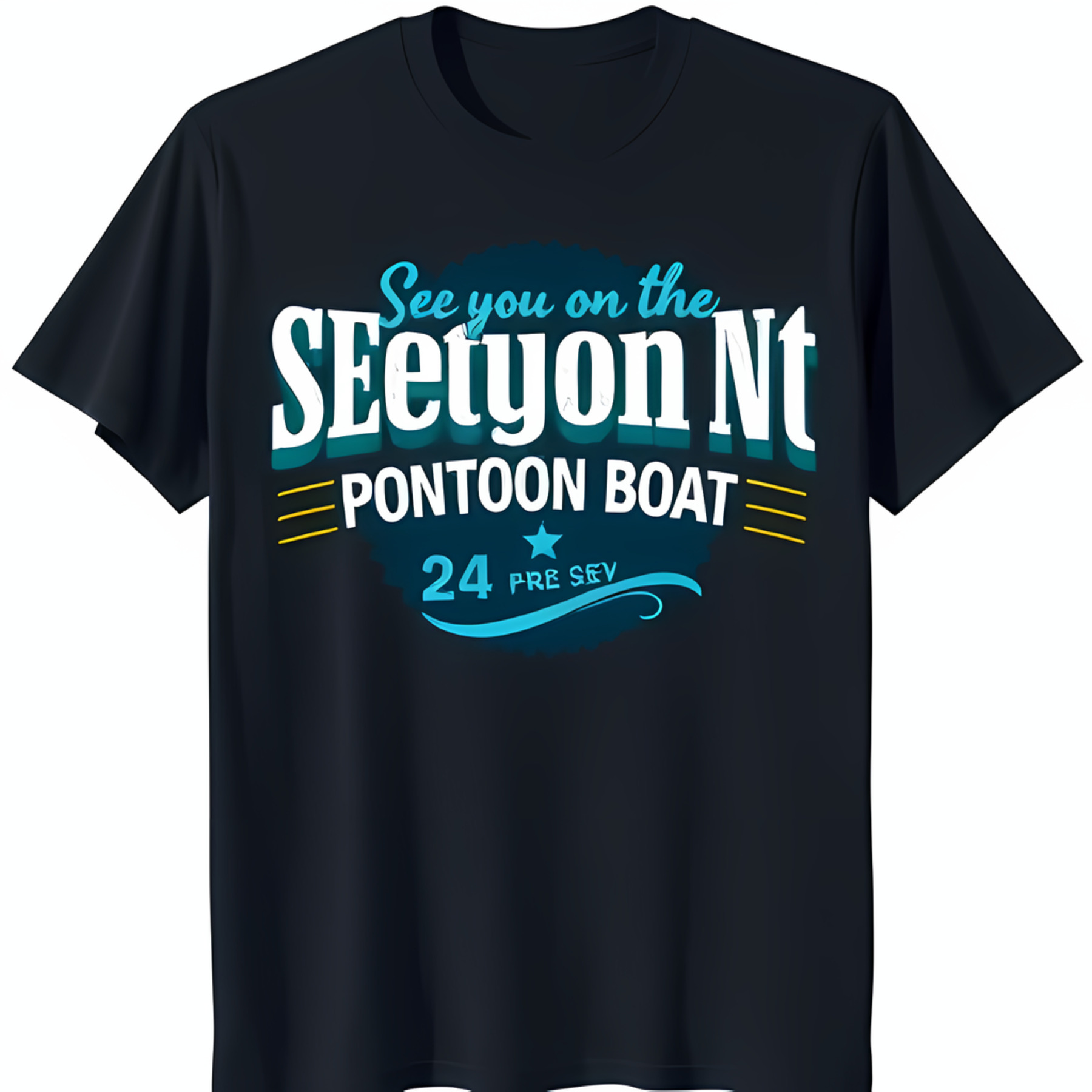 Vintage Black T-Shirt with White 'See You on the Seetyon Nt Pontoon ...
