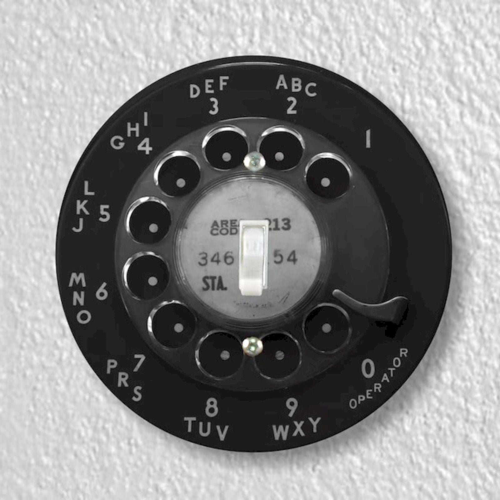 Vintage Black Telephone Dial Precision Cut Toggle And Round Light Wall ...