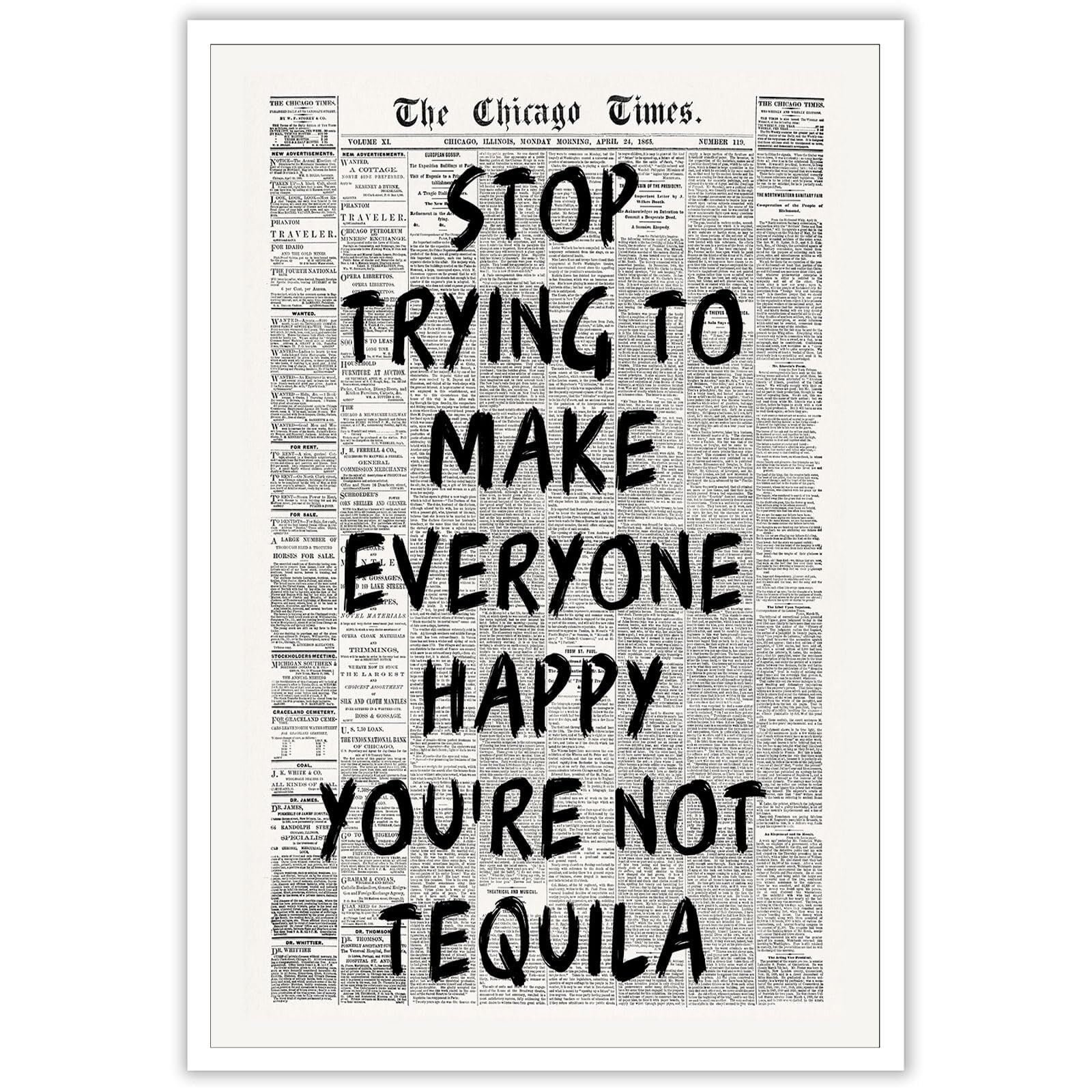 Vintage Black And White Newspaper Posters Positive Affirmation Quote ...