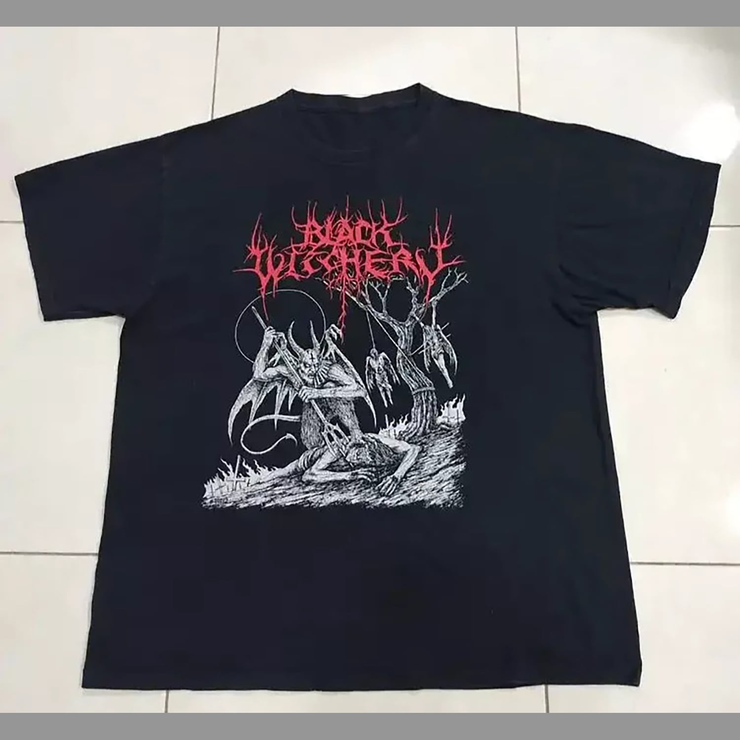 Vintage Black Witchery Band Gift For Fan Black S-2345XL Unisex ...