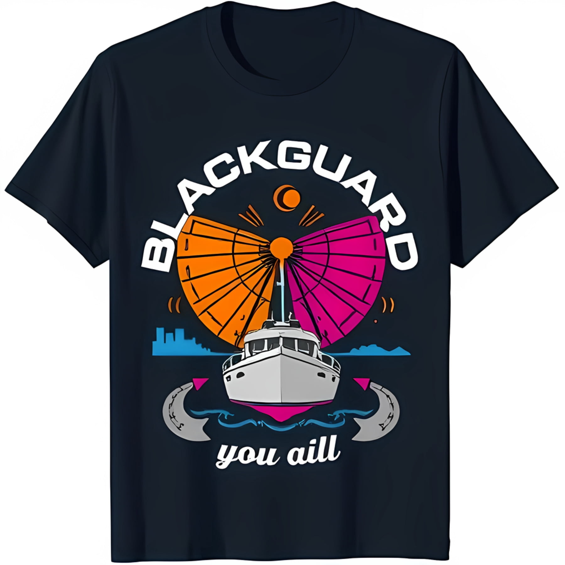 Vintage Blackguard T-Shirt Ship in Sunset Design with 'You Aill' Text ...