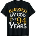 Vintage Blessed by God For 94 Years Old Happy 94th Birthday T-Shirt ...