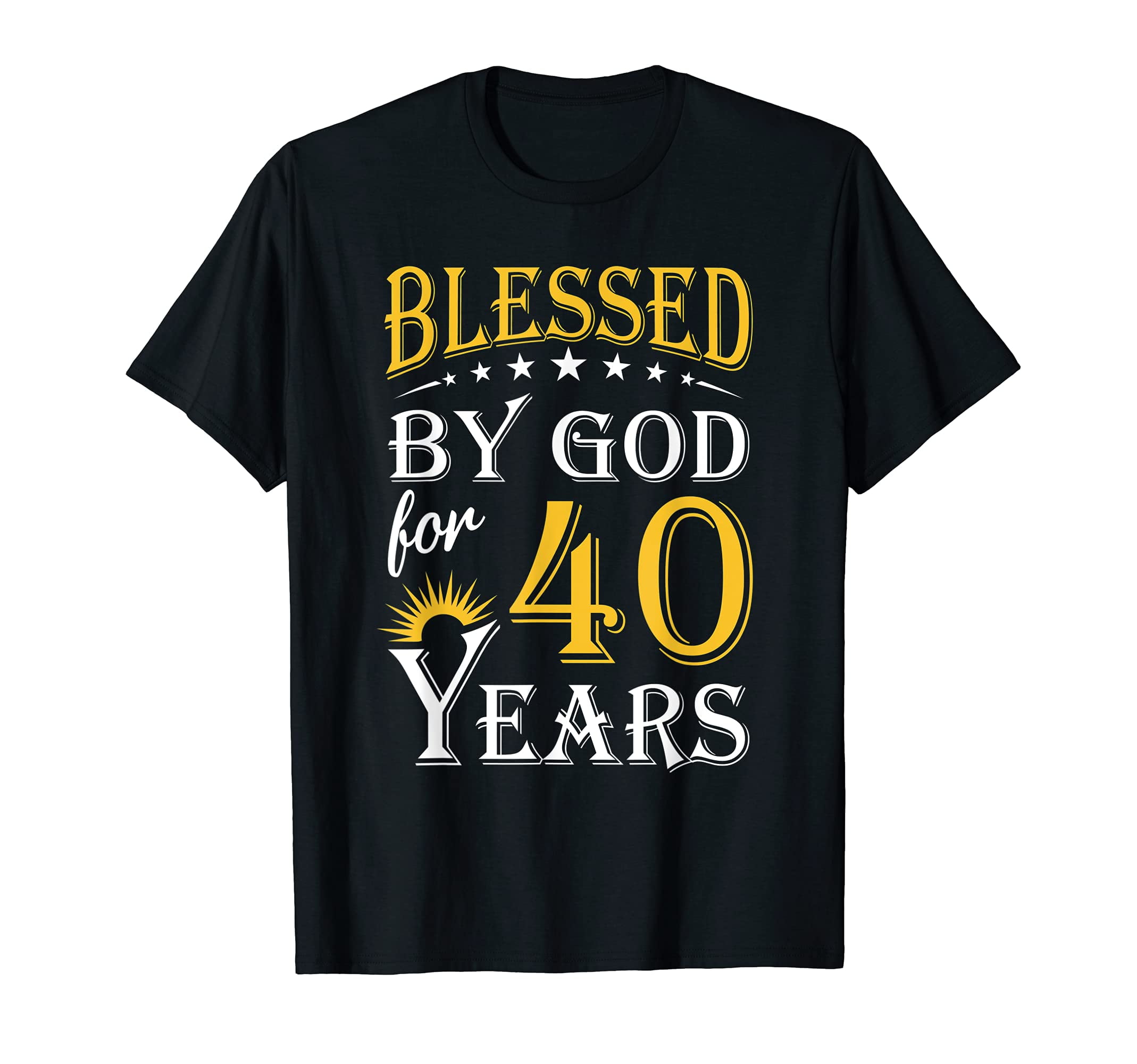 Vintage Blessed by God for 40 years Happy 40th Birthday T-Shirt ...