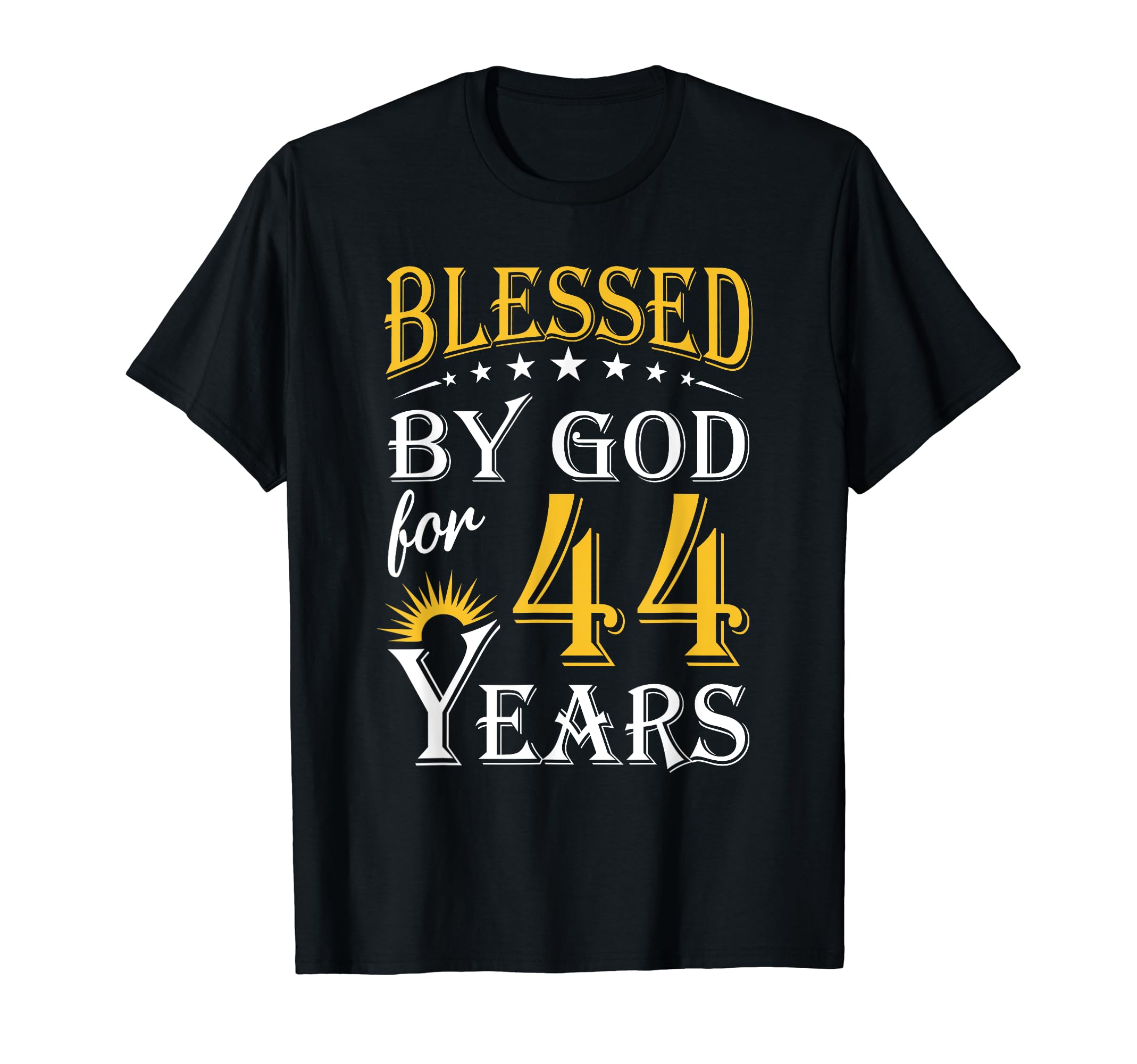 Vintage Blessed by God for 44 years Happy 44th Birthday T-Shirt ...