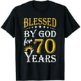 Vintage Blessed by God for 70 years Happy 70th Birthday T-Shirt ...