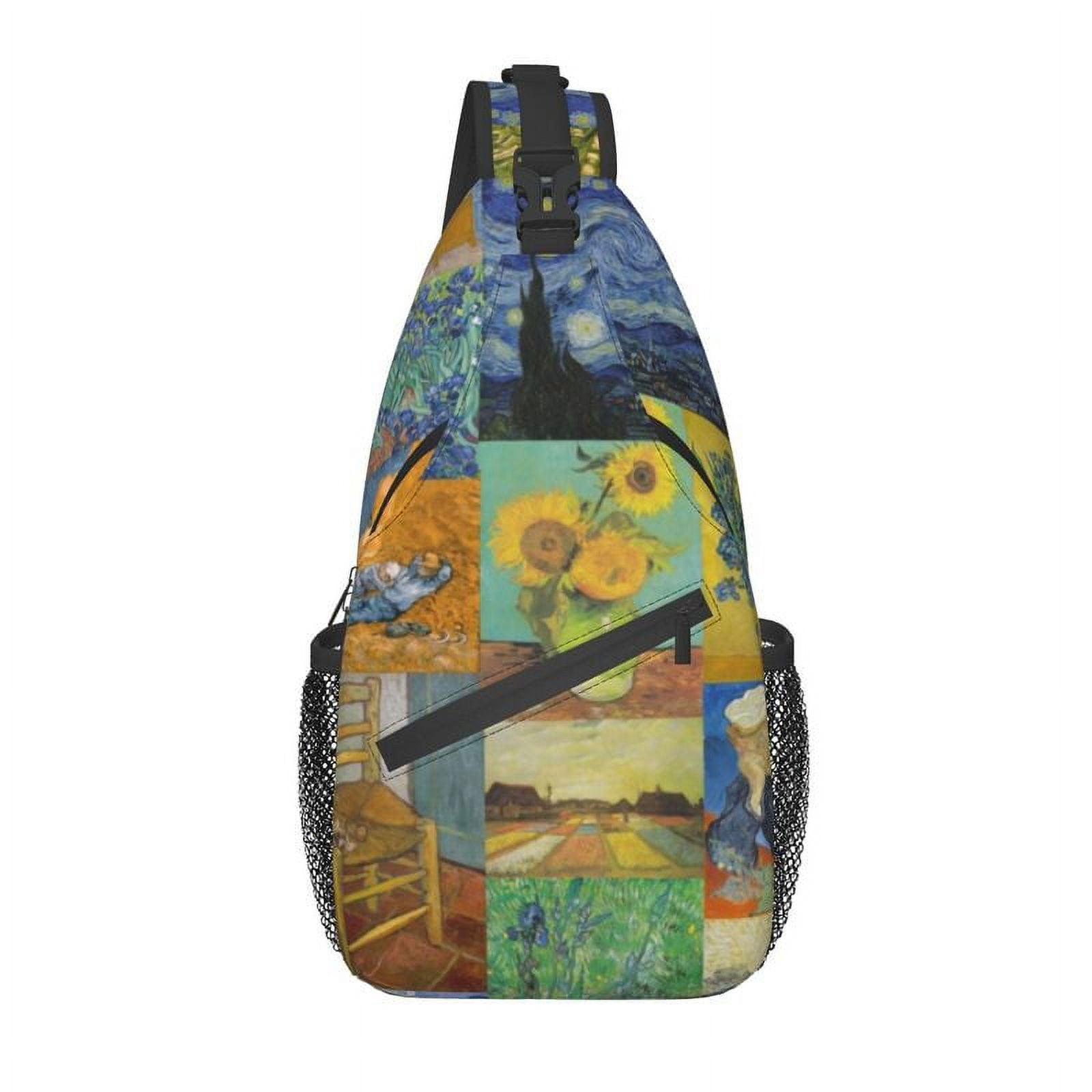 Vintage Blooming Rose Sling Bag Vincent Van Gogh Flowers Painting ...