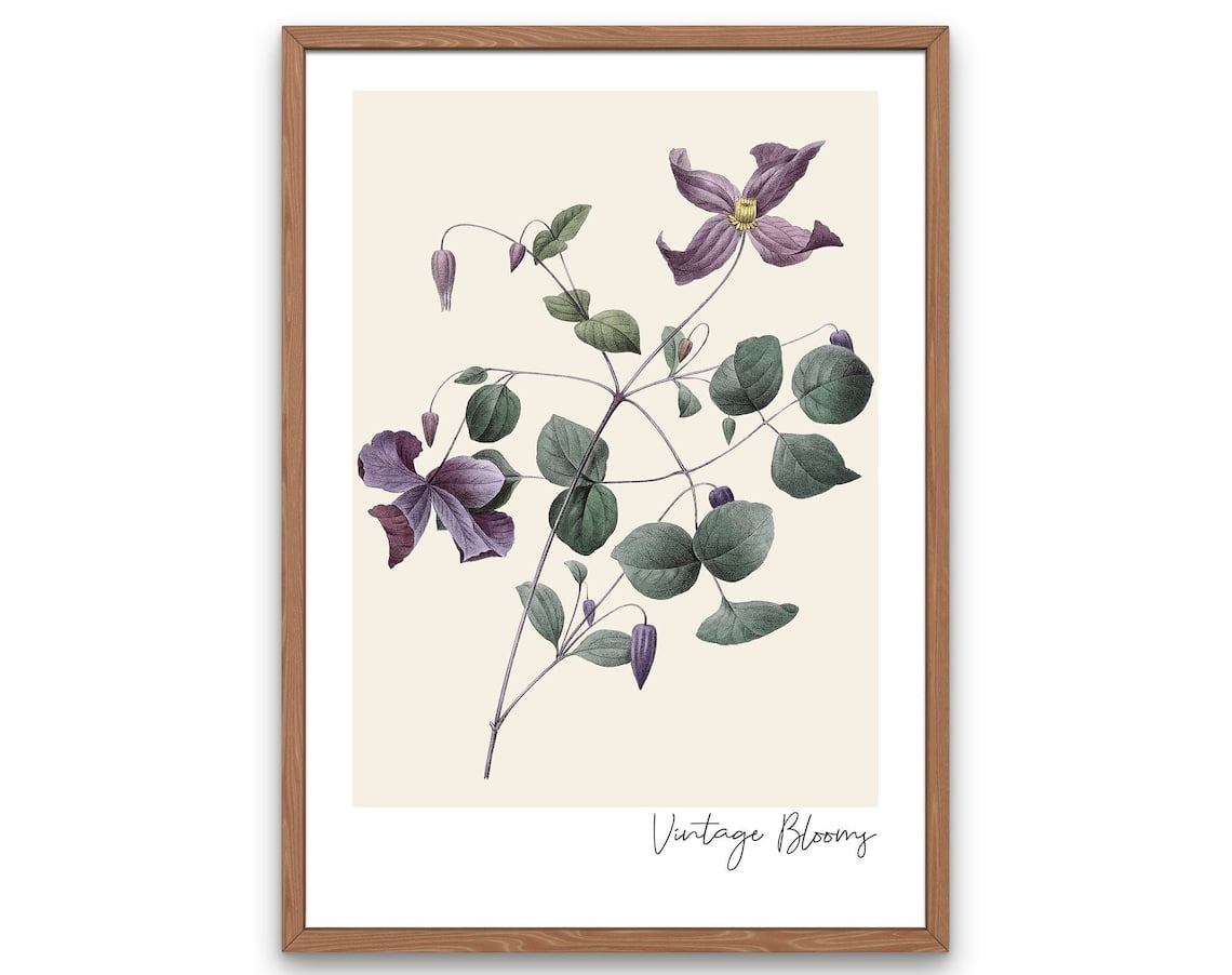 Vintage Blooms - Flowers Print, Vintage Sunflowers, Antique, Rustic ...