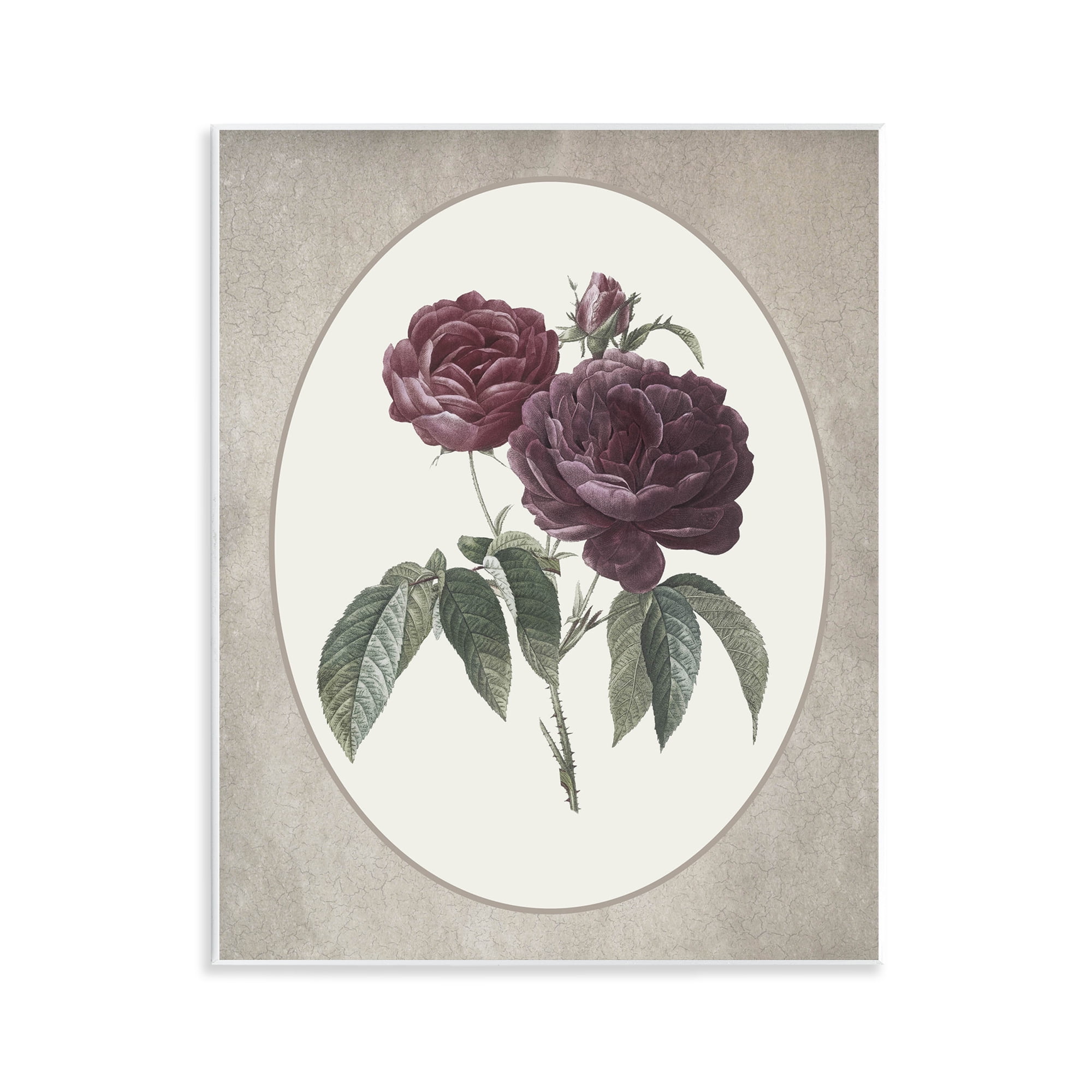 Vintage Blooms within Oval Wall Plaque Art, design by Lettered and ...