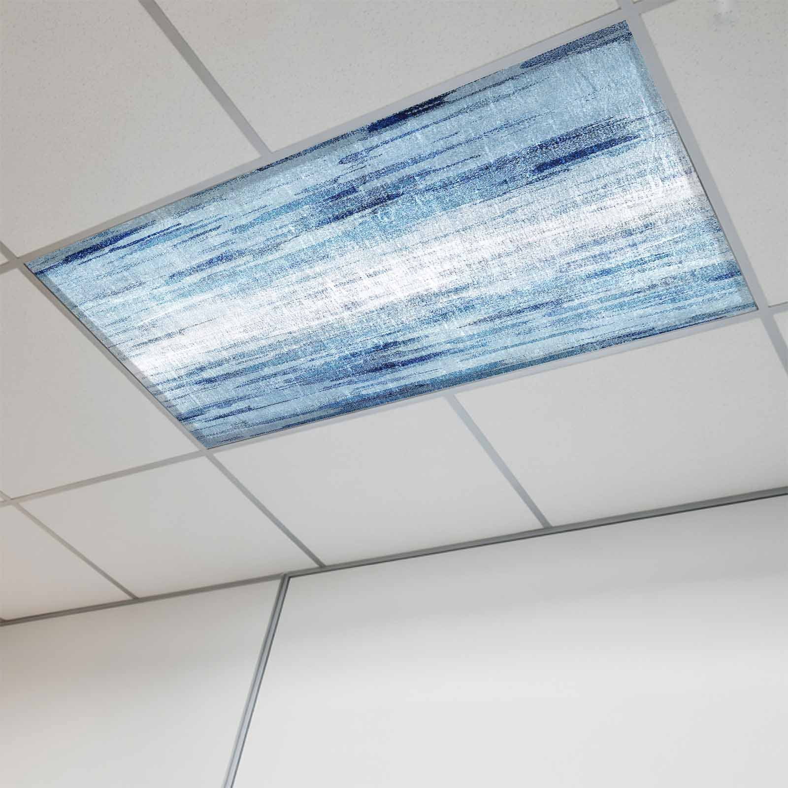 Vintage Blue Fluorescent Light Covers, Retro Blue Ombre Modern Abstract ...