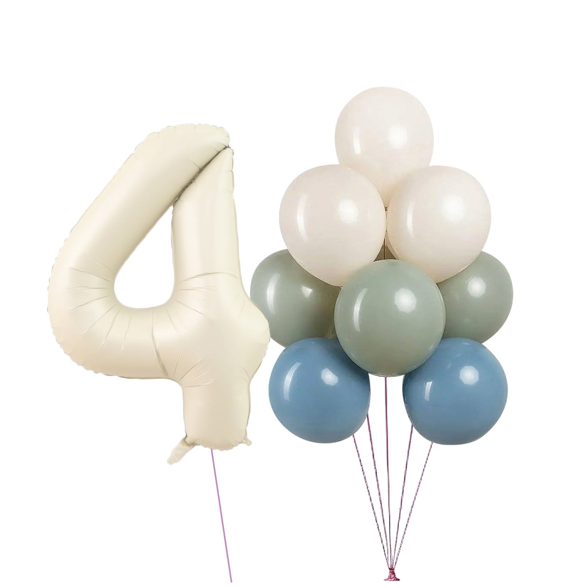 Vintage Blue Green Latex Balloon Set 32inch Foil Number Balloon For ...