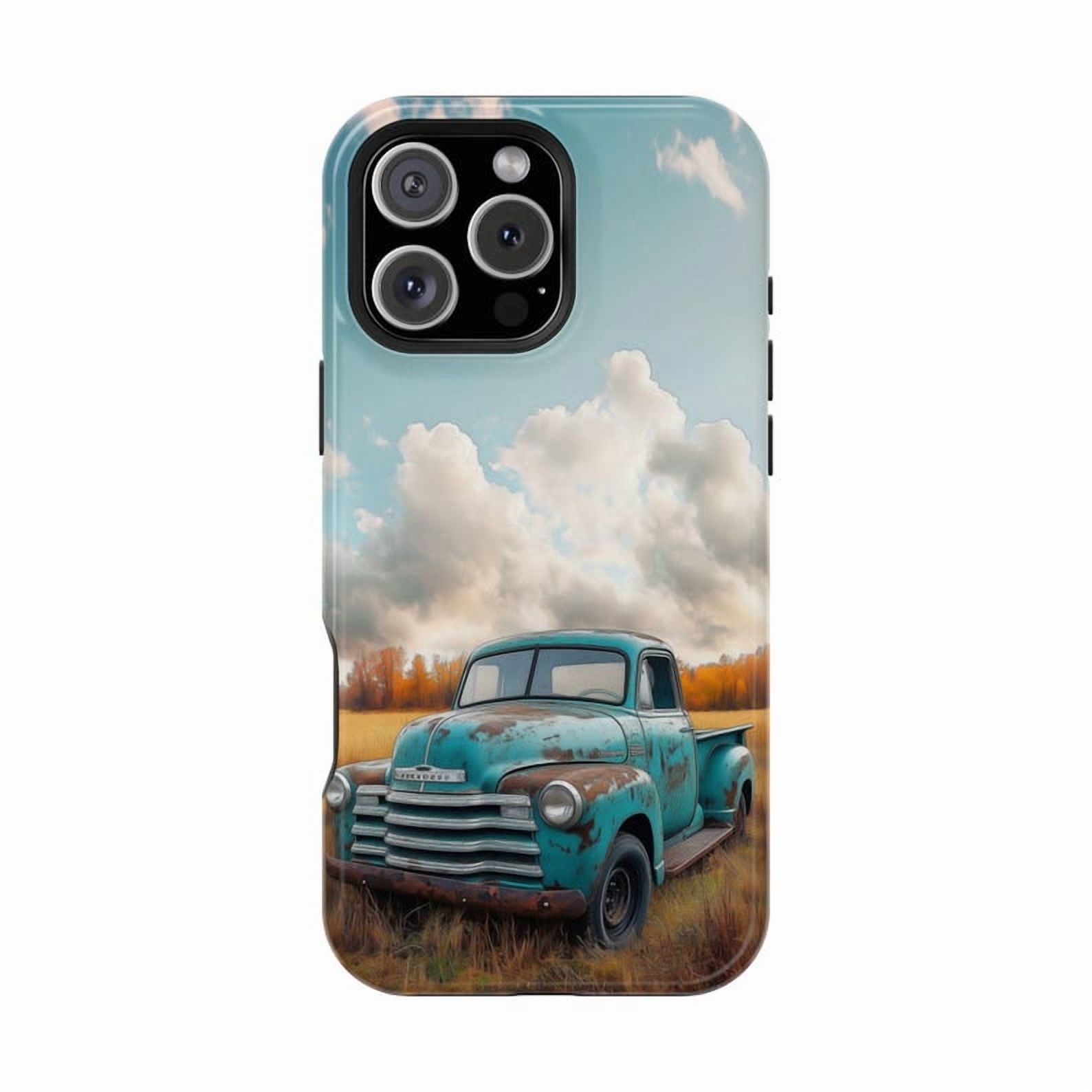 Vintage Blue Pickup Truck 1953 Art iPhone Case Retro Watercolor Design ...