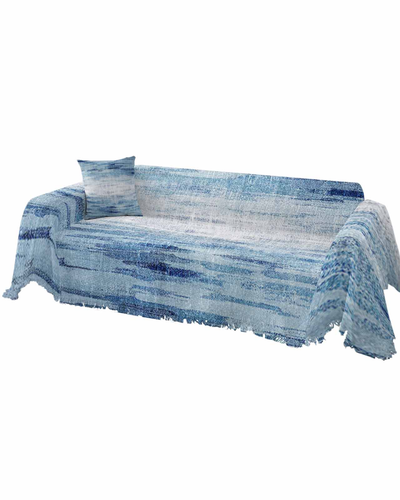 Vintage Blue Sofa Covers for 3 Cushion, Washable Couch Cover for ...