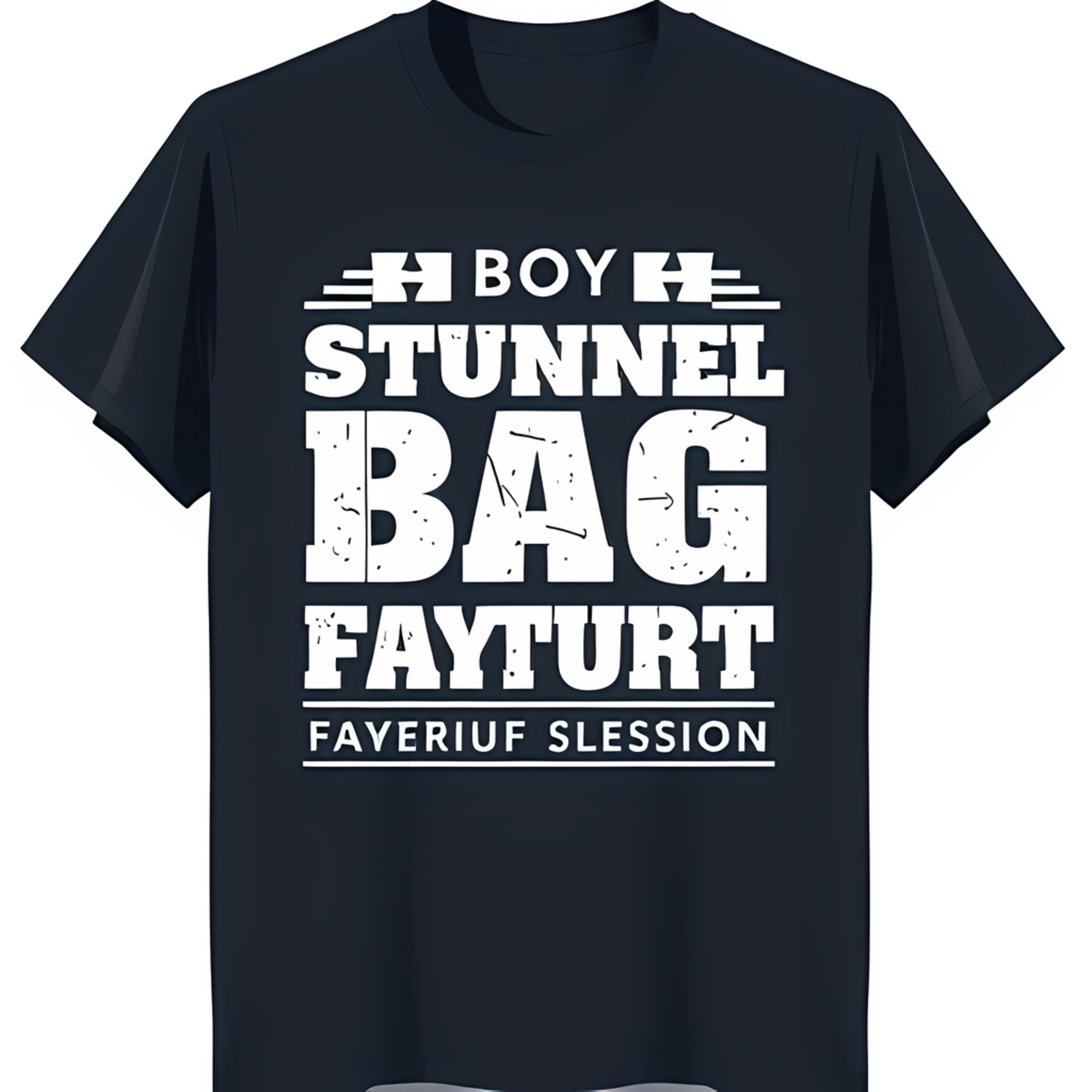 Vintage Blue T-Shirt with Unique White Graphic Design H BOY H STUNNEL BAG FAYTURT FAVERIUIF ...