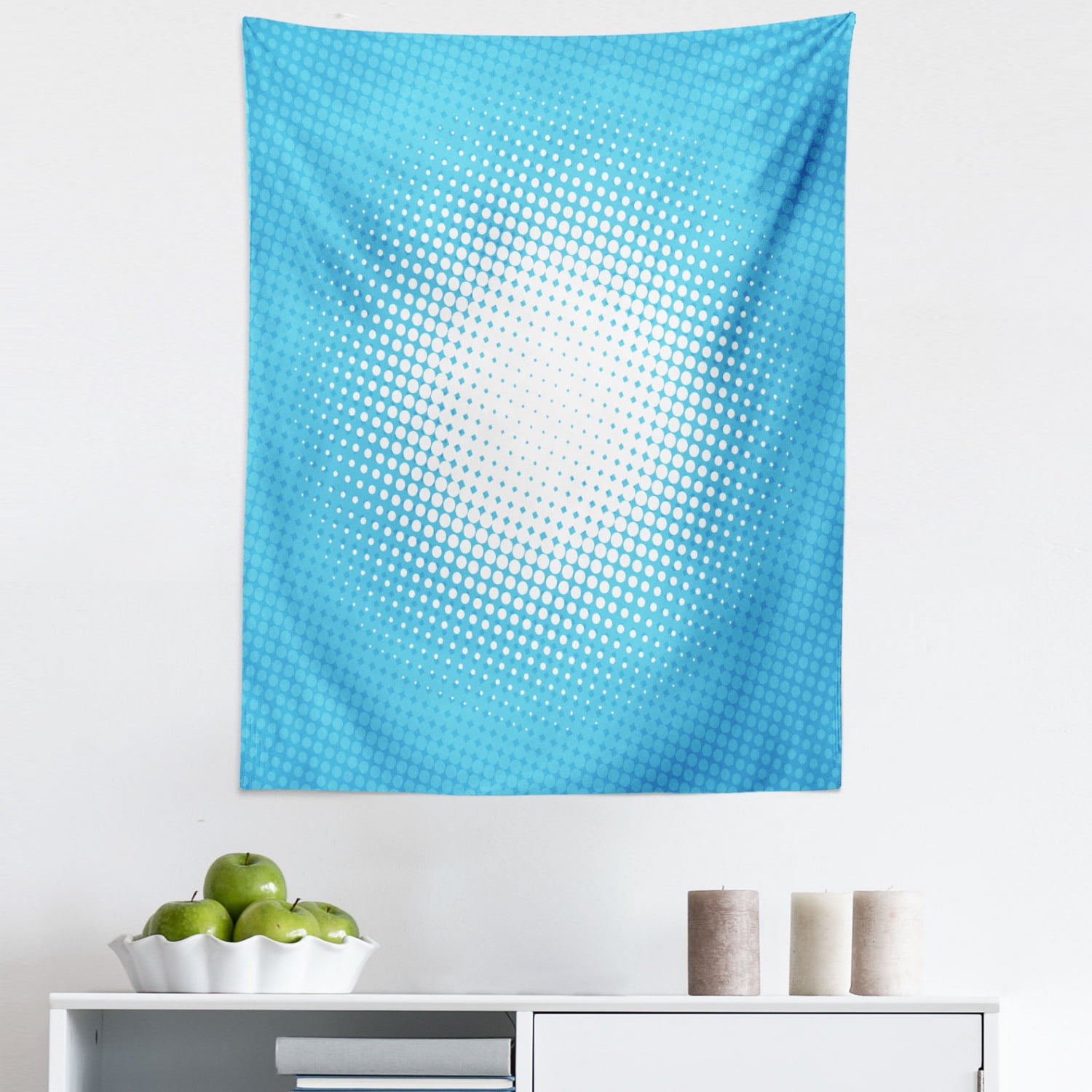 Vintage Blue Tapestry, Retro Style Comic Inspired Pop Art and Sunny ...