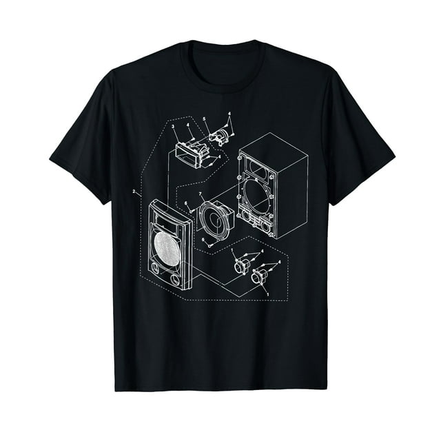 Vintage Blueprint - Speaker Audio Loudspeaker Retro Chart T-Shirt ...