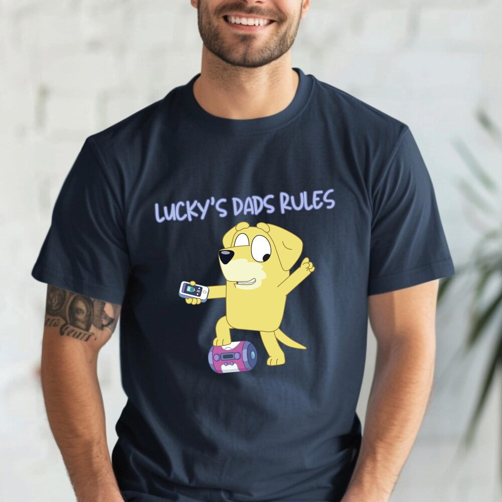 Vintage Bluey Dad, Retro Dad T-, Father'S Day, Lucky'S Dad Rules, 80S ...
