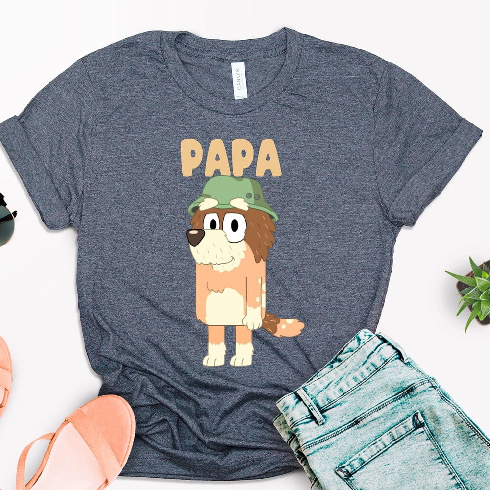 Vintage Bluey Papa, Bluey Dad, Bluey Granddad, Bluey Bingo Family Shirt ...